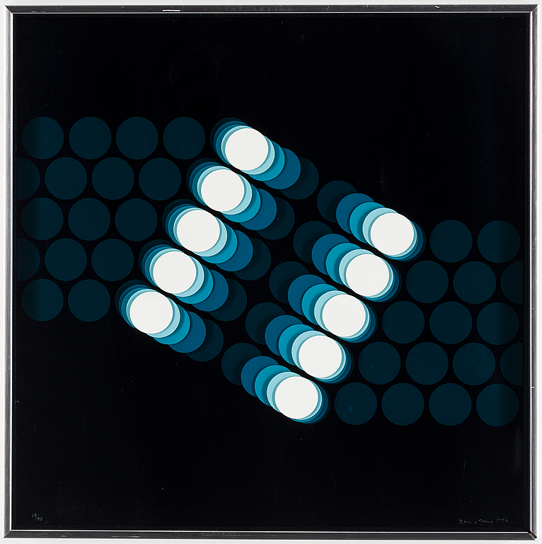 BECK & JUNG, blandteknik, numrerad 13/50, signerad och daterad 1976 ...