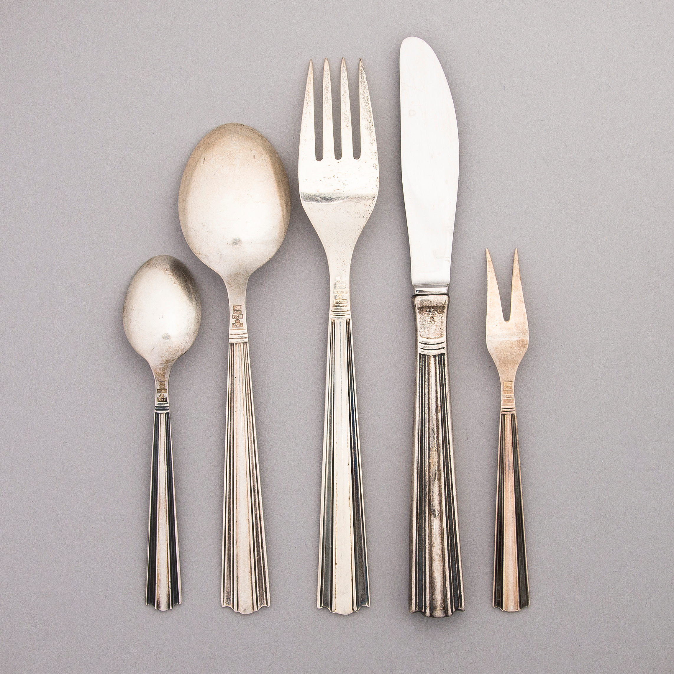 A 62-piece "Margit" silver cutlery set by Holger Rasmussen, marked ...