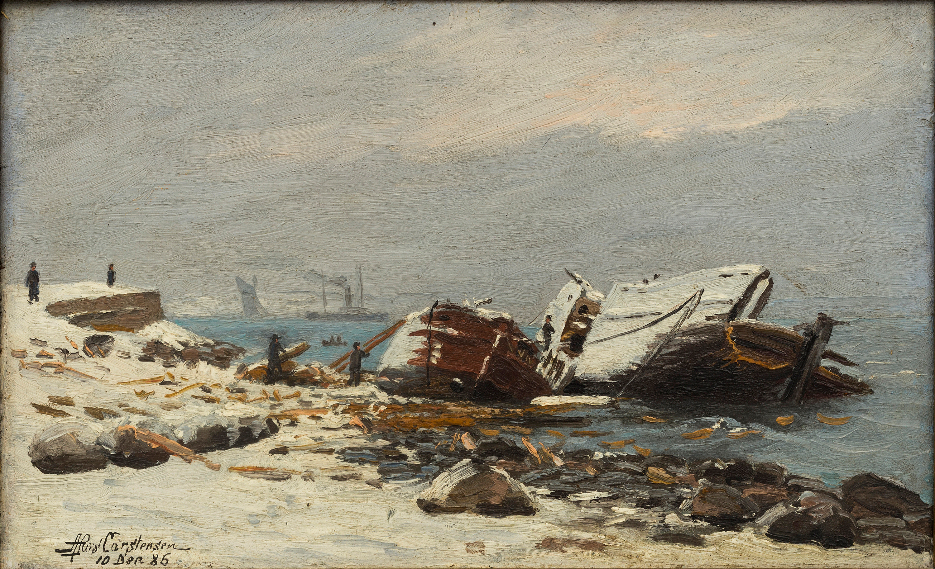 ANDREAS RIIS-CARSTENSEN, olja på pannå signerad och daterad 10 dec 86 ...