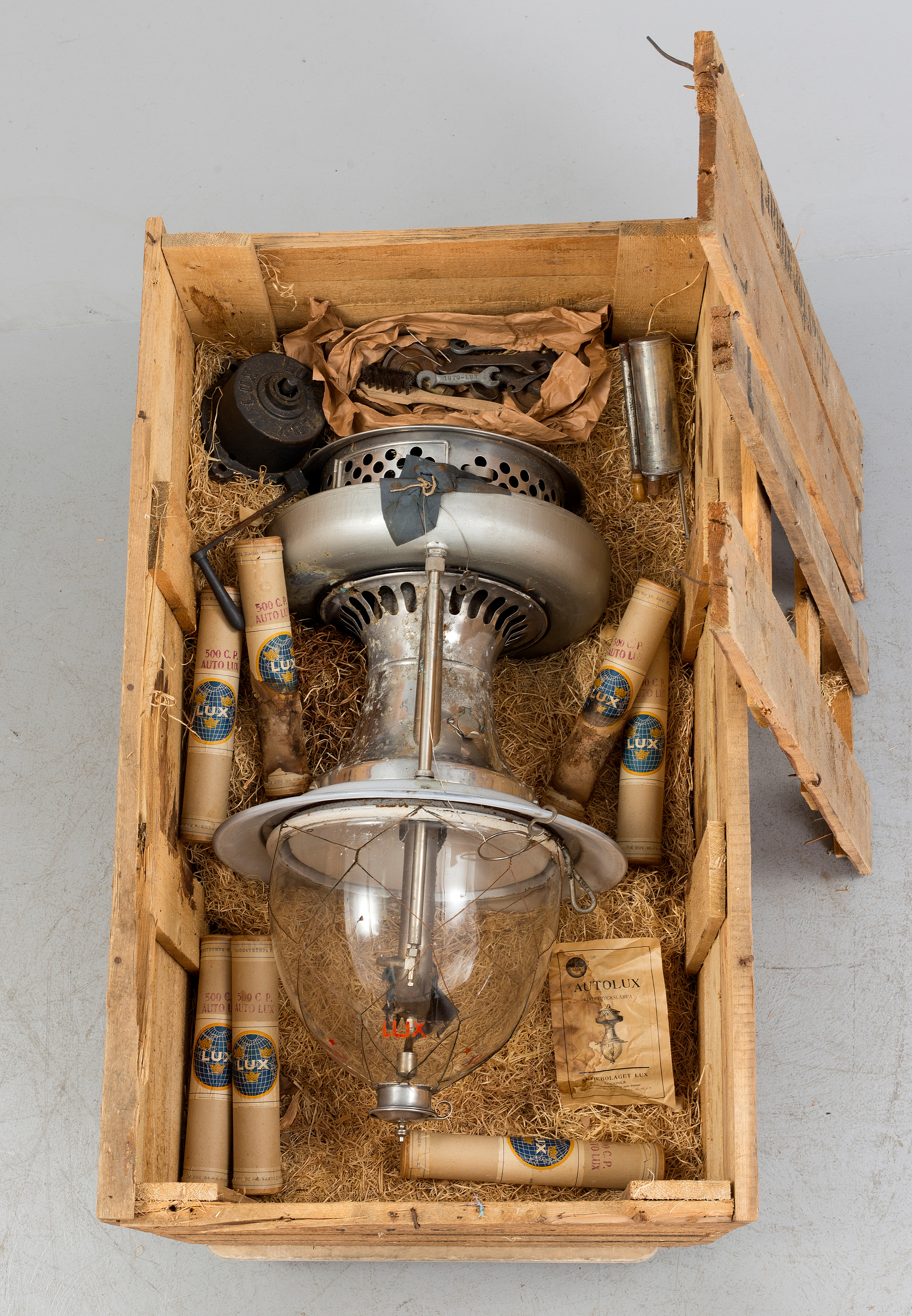 A 'Autolux' outdoors cerosene light from AB Lux, Stockholm, early 20th ...