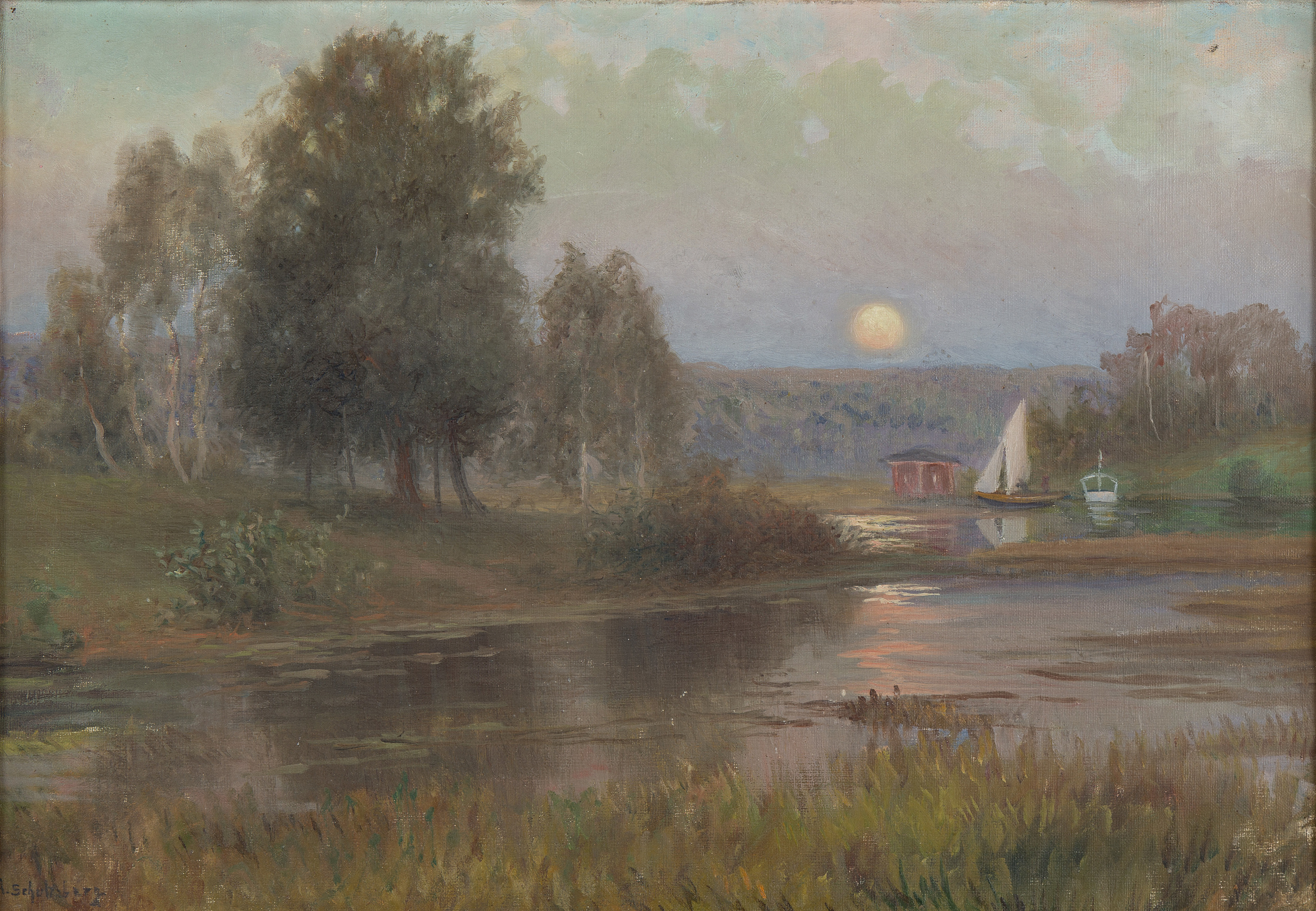ANSHELM SCHULTZBERG, oil on canvas, signed A. Schultzberg. - Bukowskis