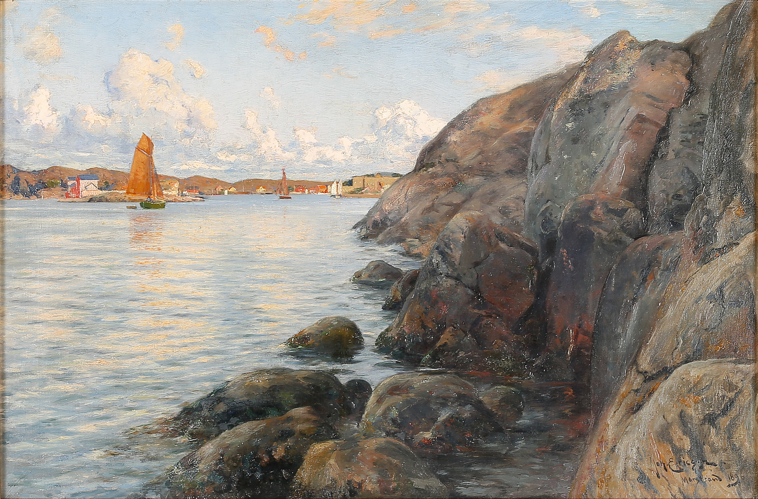 JOHAN ERICSON, olja på duk, signerad och daterad Marstrand 1896 ...
