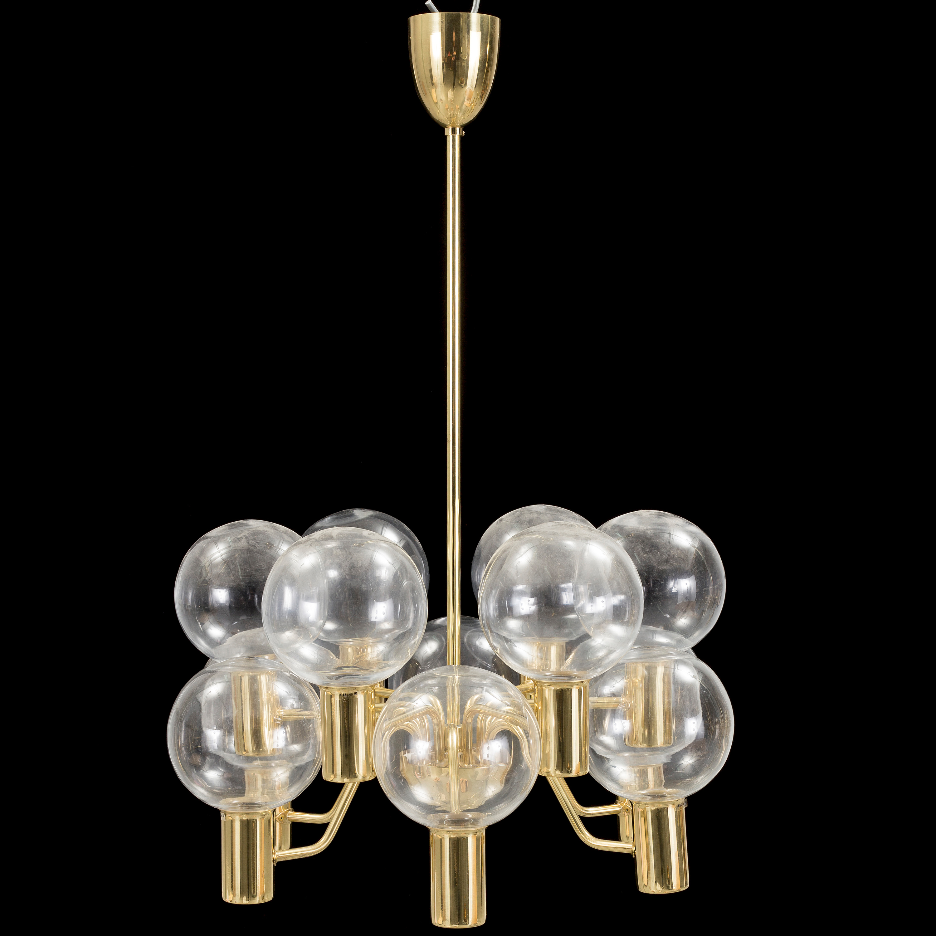 HANS AGNE JAKOBSSON, taklampa, mässing, Markaryd, 1960-tal. - Bukowskis