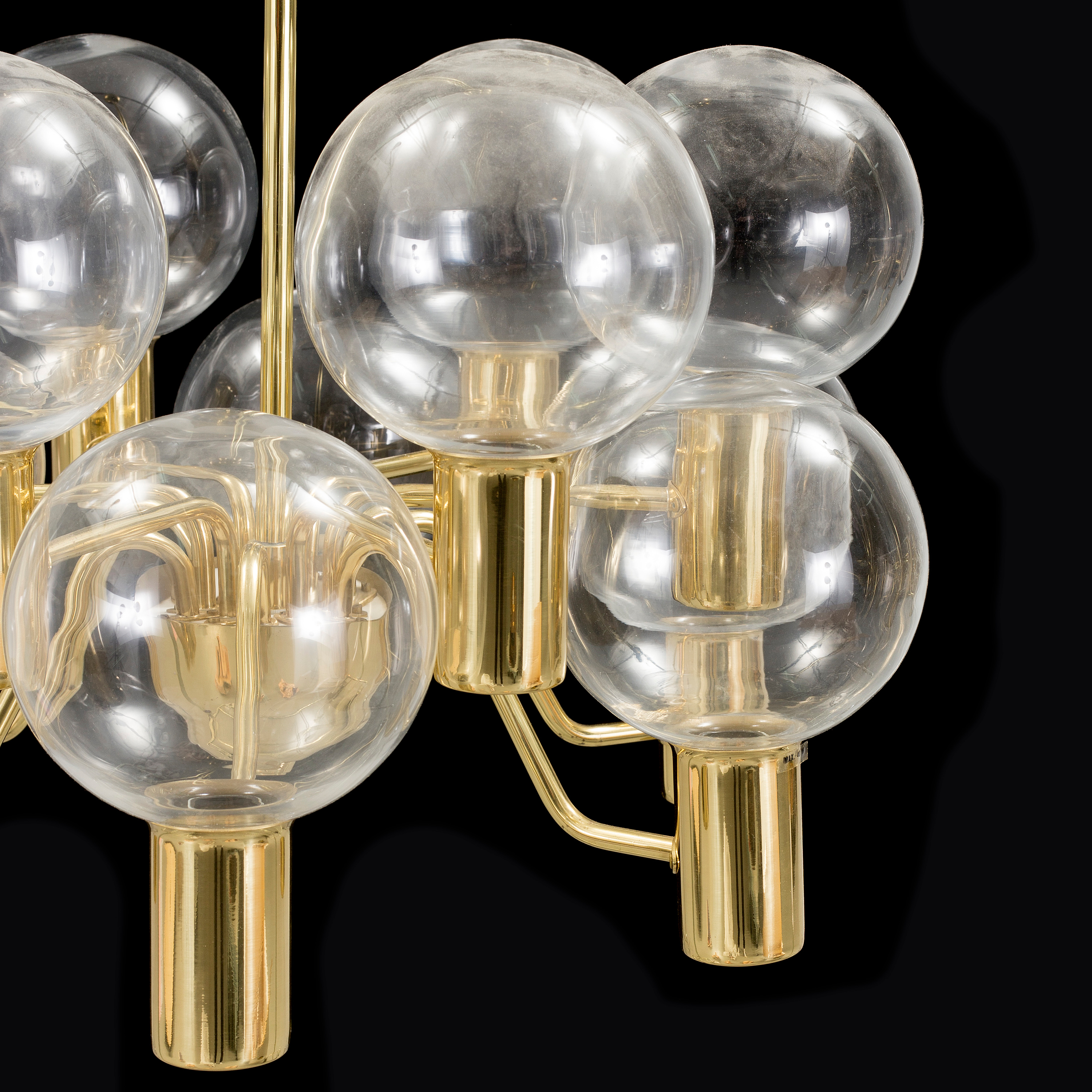 HANS AGNE JAKOBSSON, taklampa, mässing, Markaryd, 1960-tal. - Bukowskis