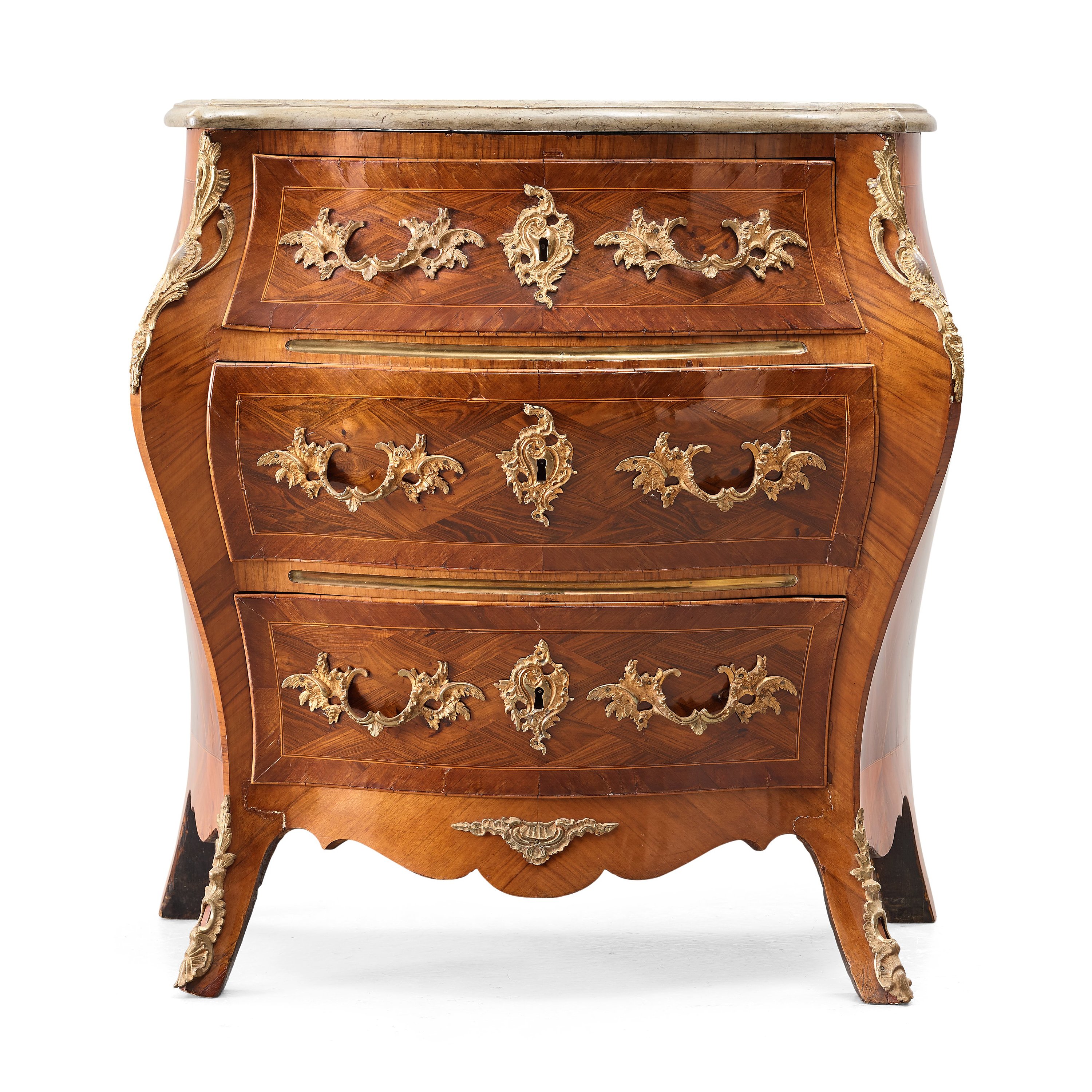 A Swedish Rococo 18th century commode attributed to Johan Neiber ...