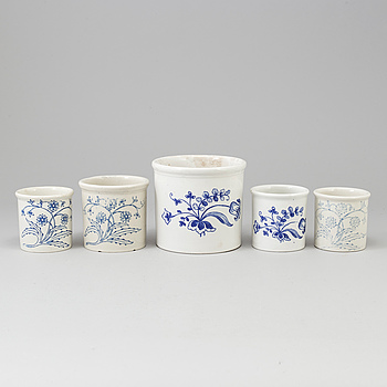 SYLTBURKAR, 5 st, stengods, Gustafsberg, 1900-talets första hälft ...