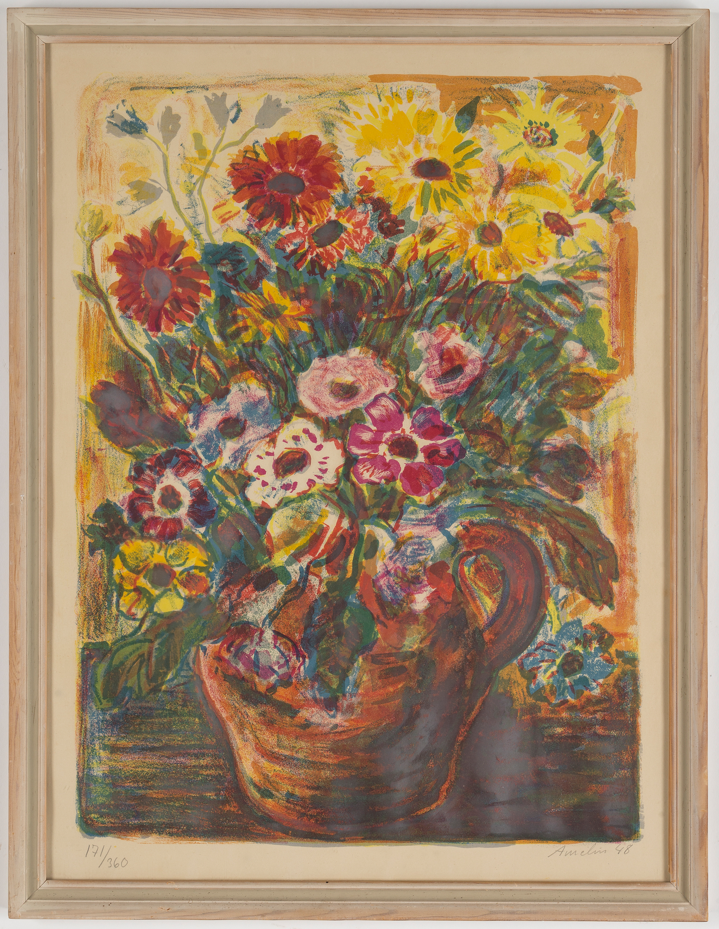 Albin Amelin, a litograph in colors. - Bukowskis