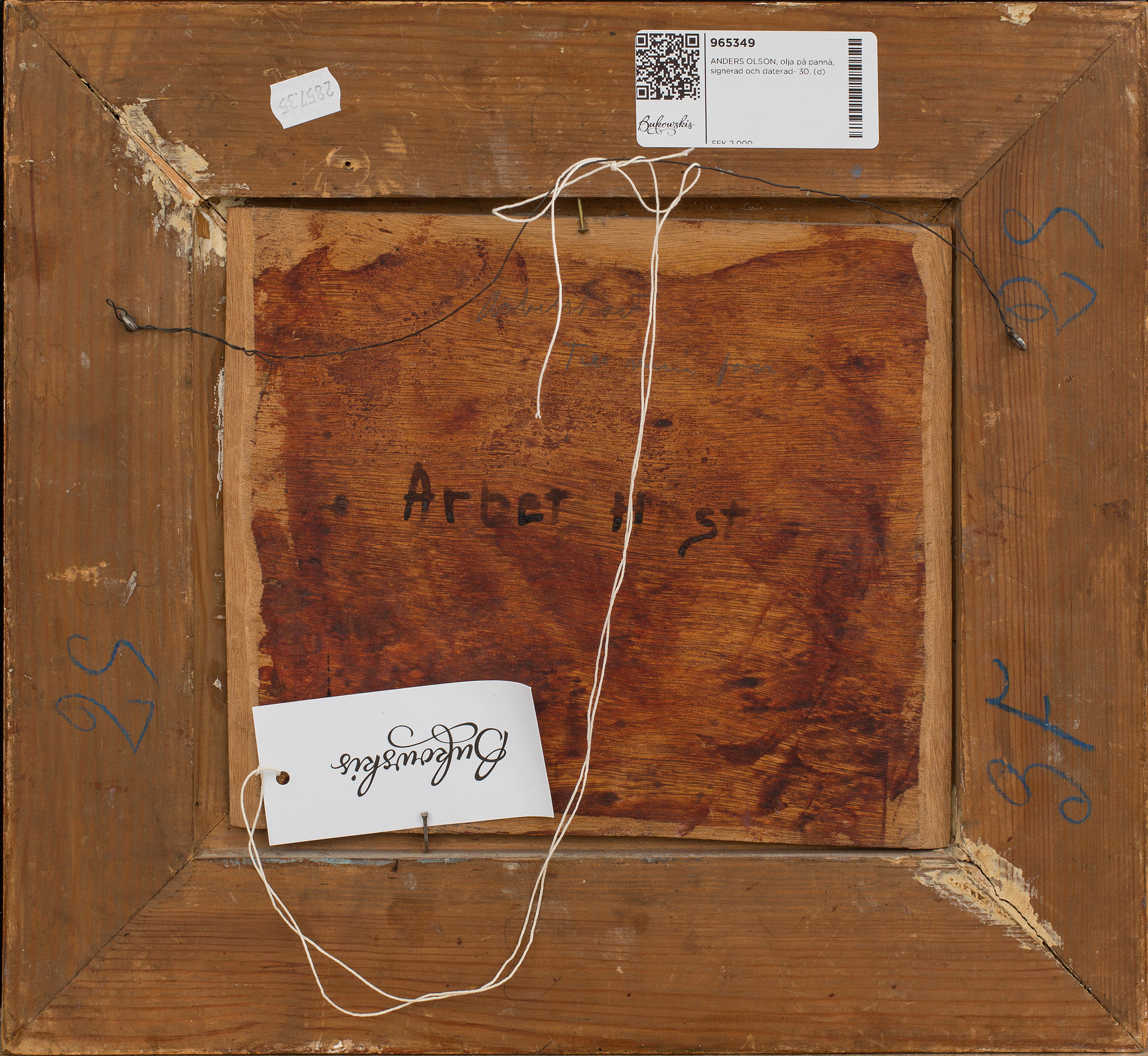 ANDERS OLSON, oil on panel, signed and dated- 30. - Bukowskis