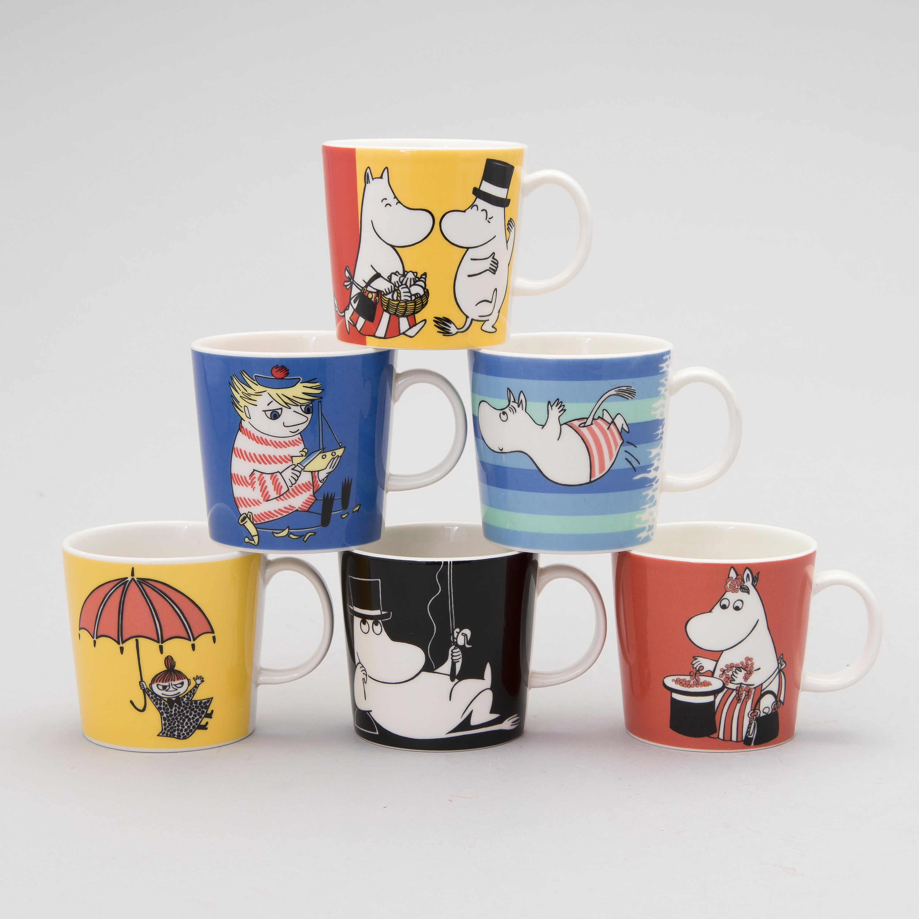 MUMINMUGGAR, 6 st, porslin, Moomin Characters, Arabia, 1999-2008 ...