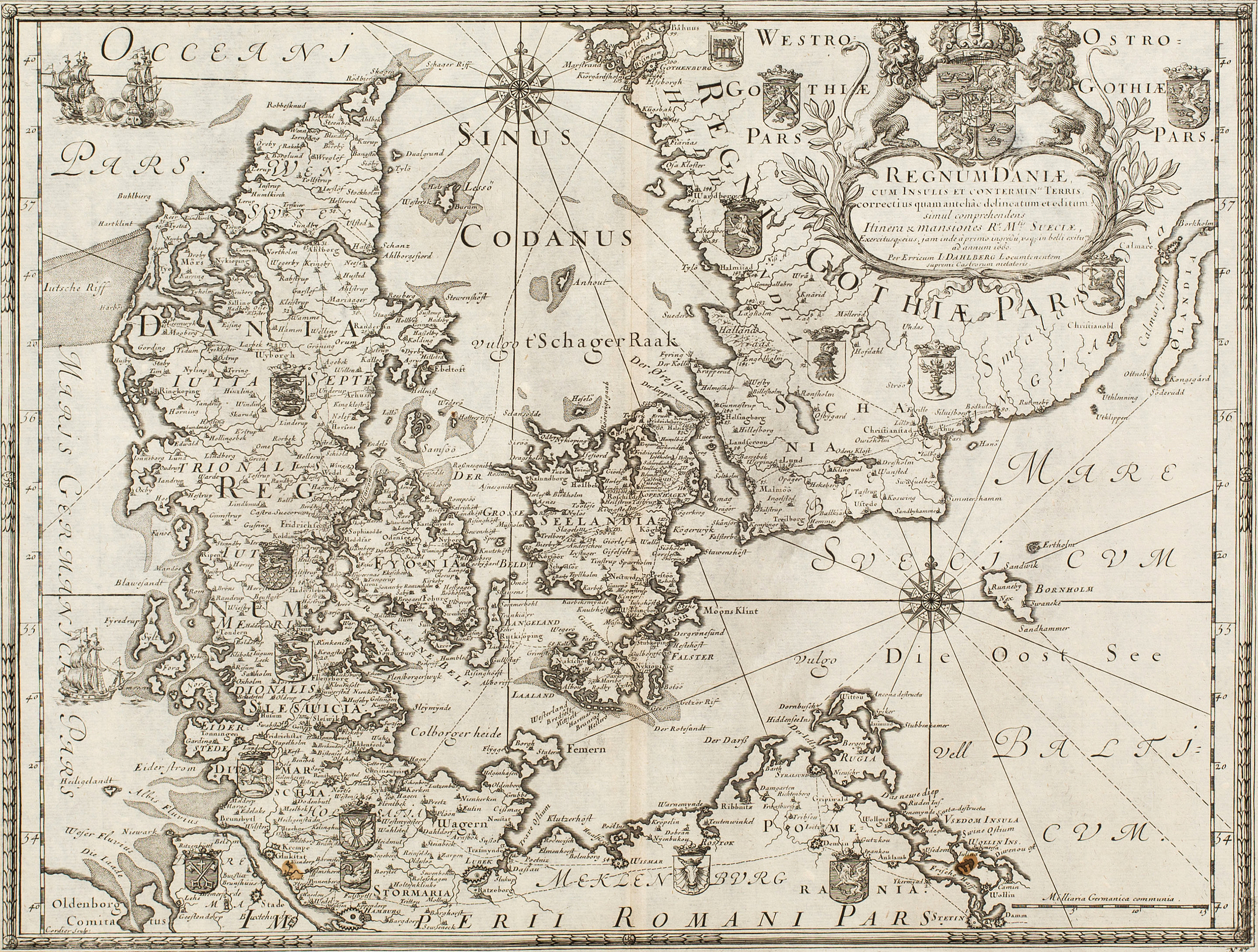 TWO MAP ENGRAVINGS, 17/18th century. - Bukowskis