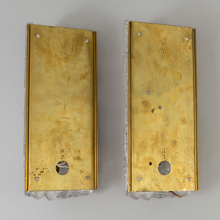A pair of wall lights by Carl Fagerlund for Orrefors. - Bukowskis