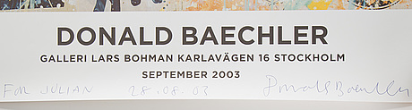 DONALD BAECHLER, utställningsaffish, signerad och daterad 2003. Galleri ...