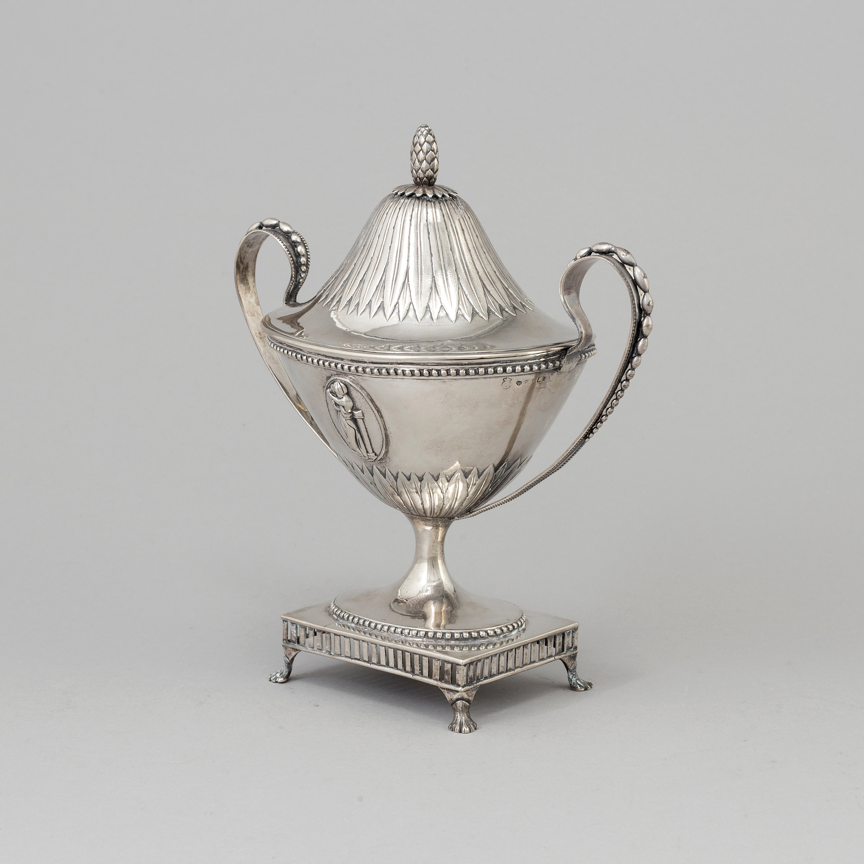 A Swedish 18th century silver sugar bowl and cover, mark of Wilhelm ...