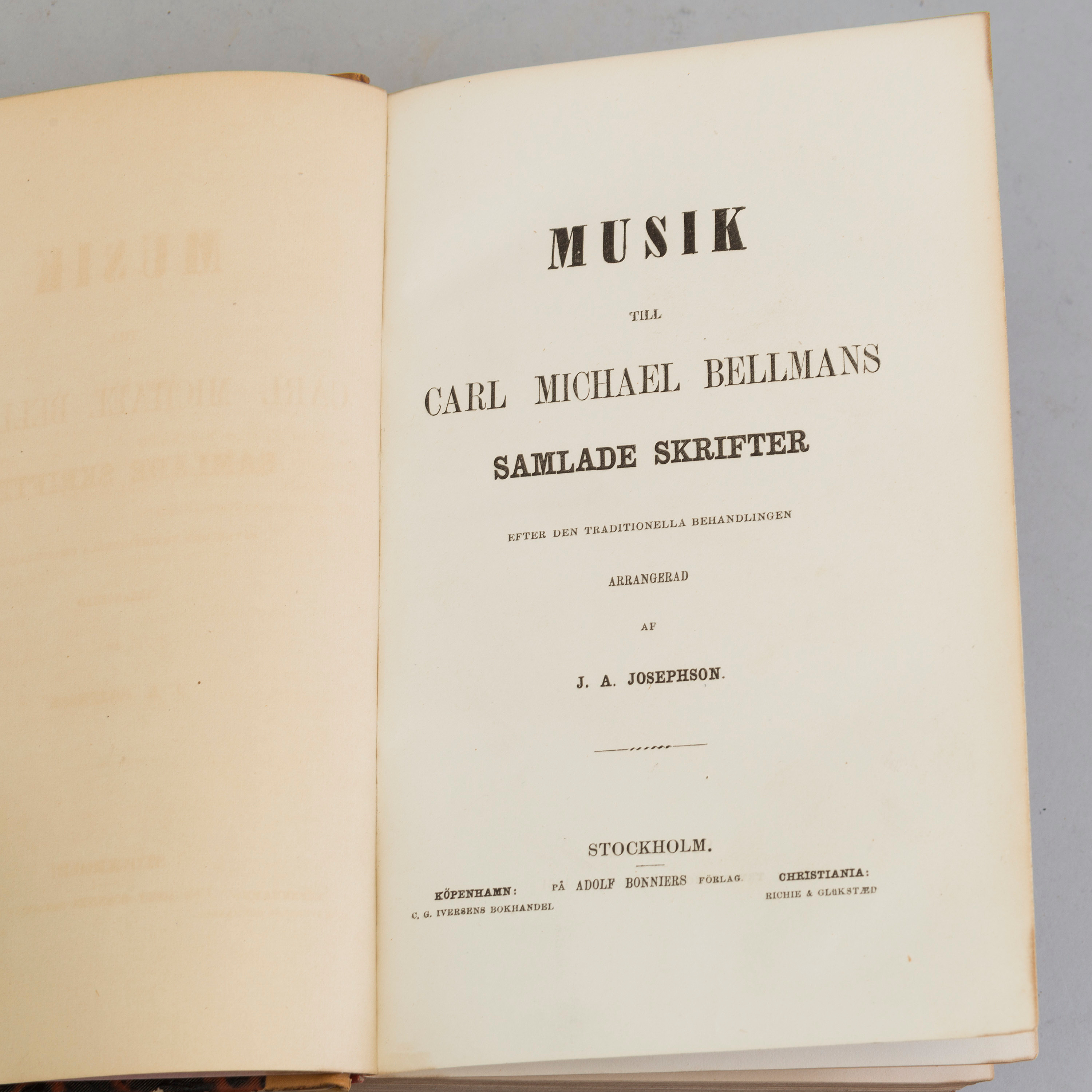 CARL MICHAEL BELLMAN, Samlade skrifter samt "Musiken" 4 + 1 vol. Adolf ...
