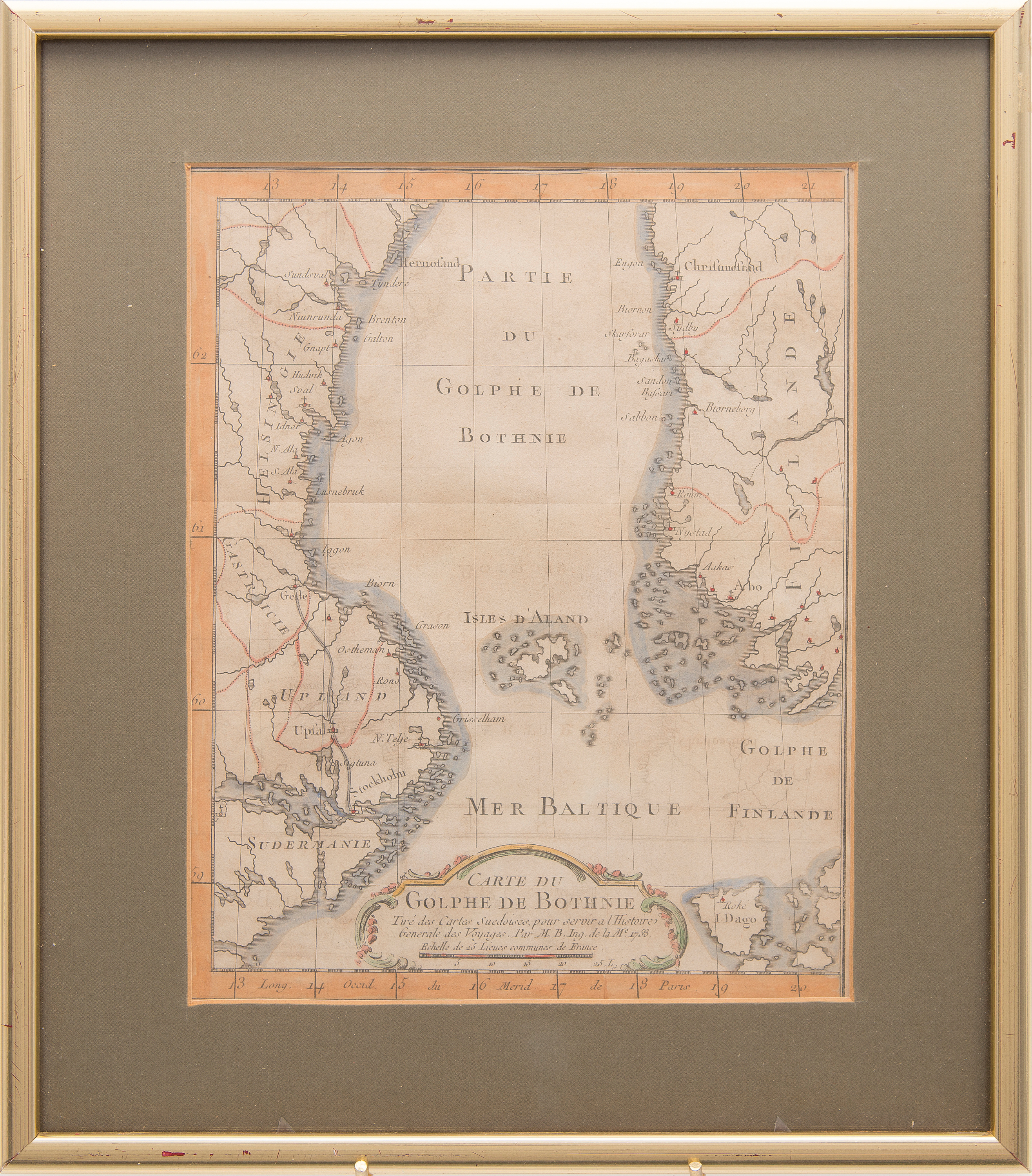 KARTA, hand-coloured copper engraving, 1700s. - Bukowskis