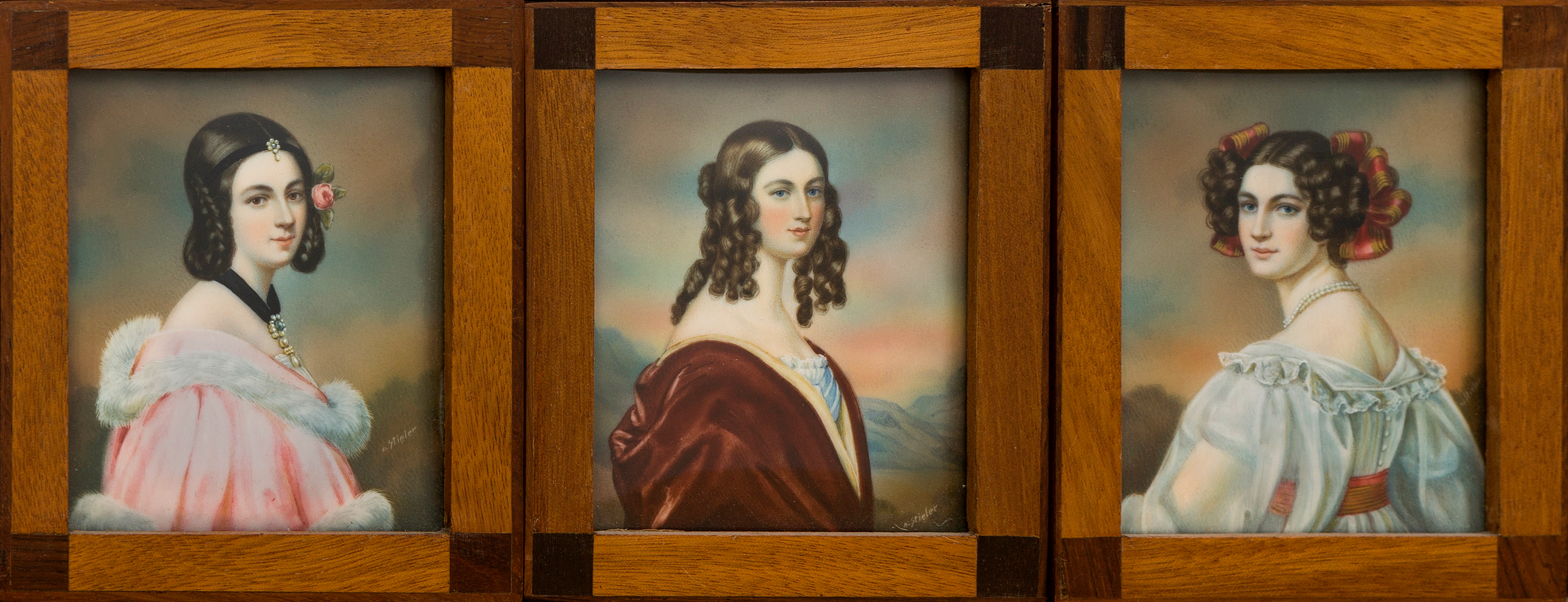 JOSEF KARL STIELER, efter miniatyrer 3 st signerade. - Bukowskis