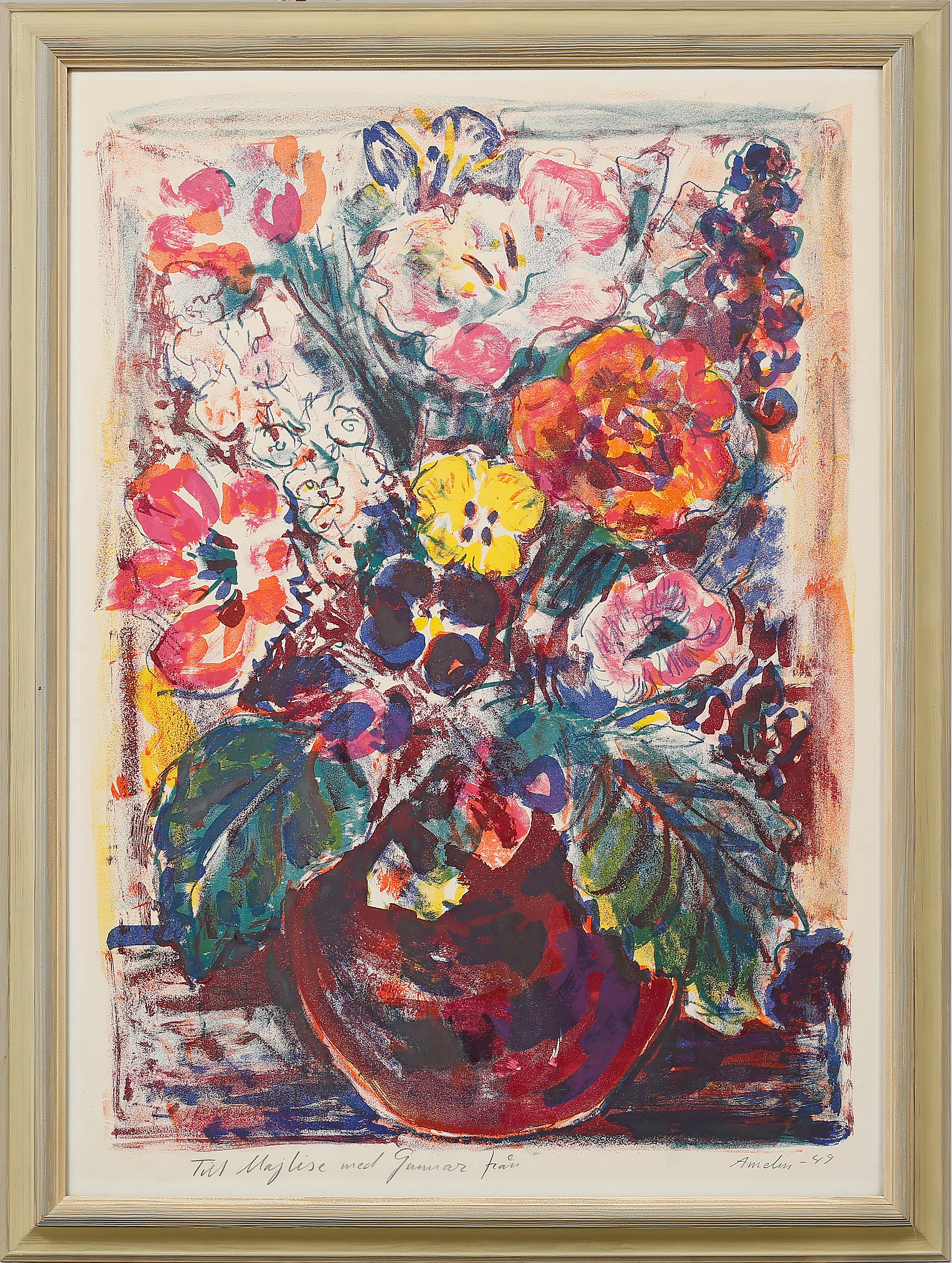 ALBIN AMELIN, färglitografi, signerad och daterad -49. - Bukowskis