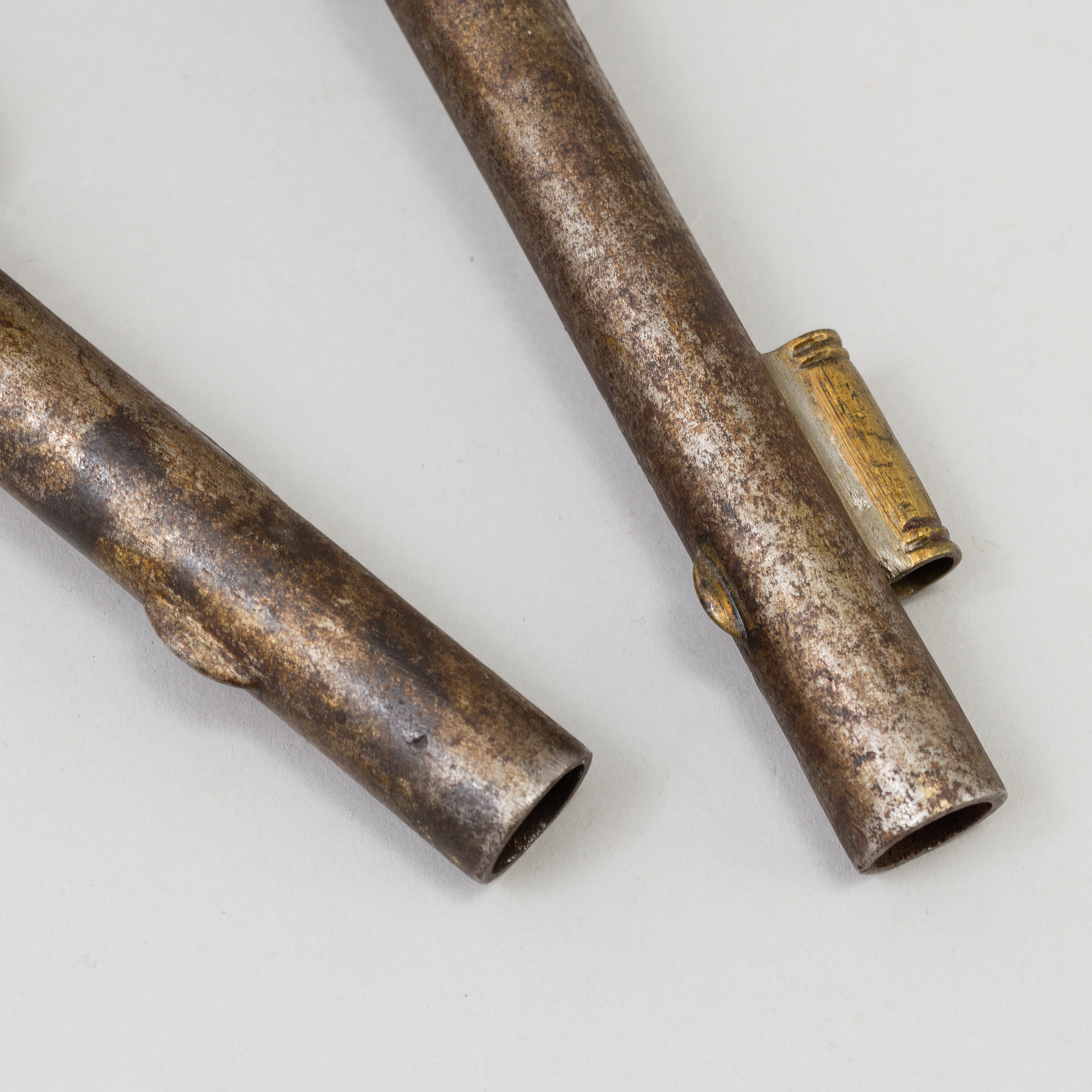 Two percussion lock pistols from around year 1800. Changed from flint ...