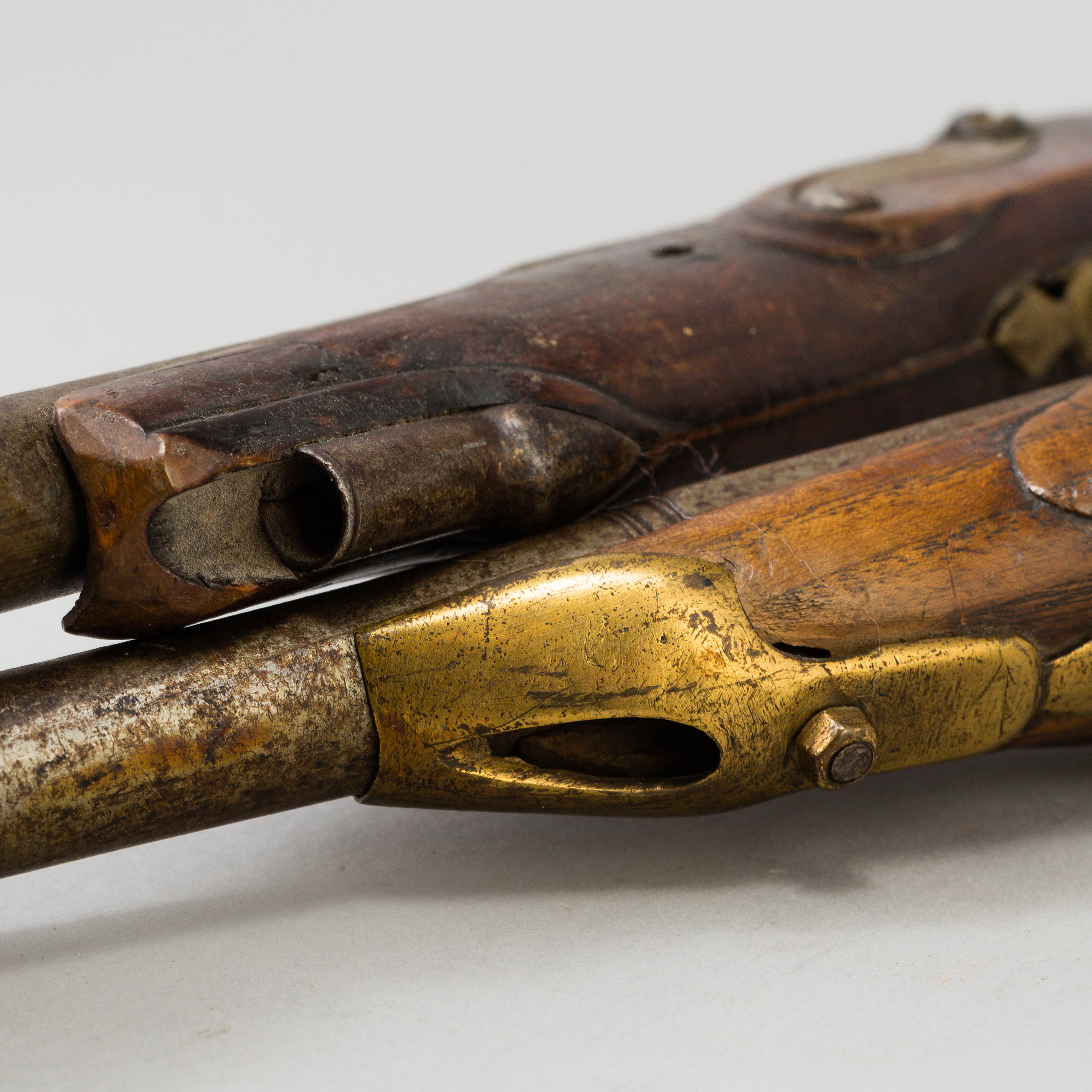 Two percussion lock pistols from around year 1800. Changed from flint ...