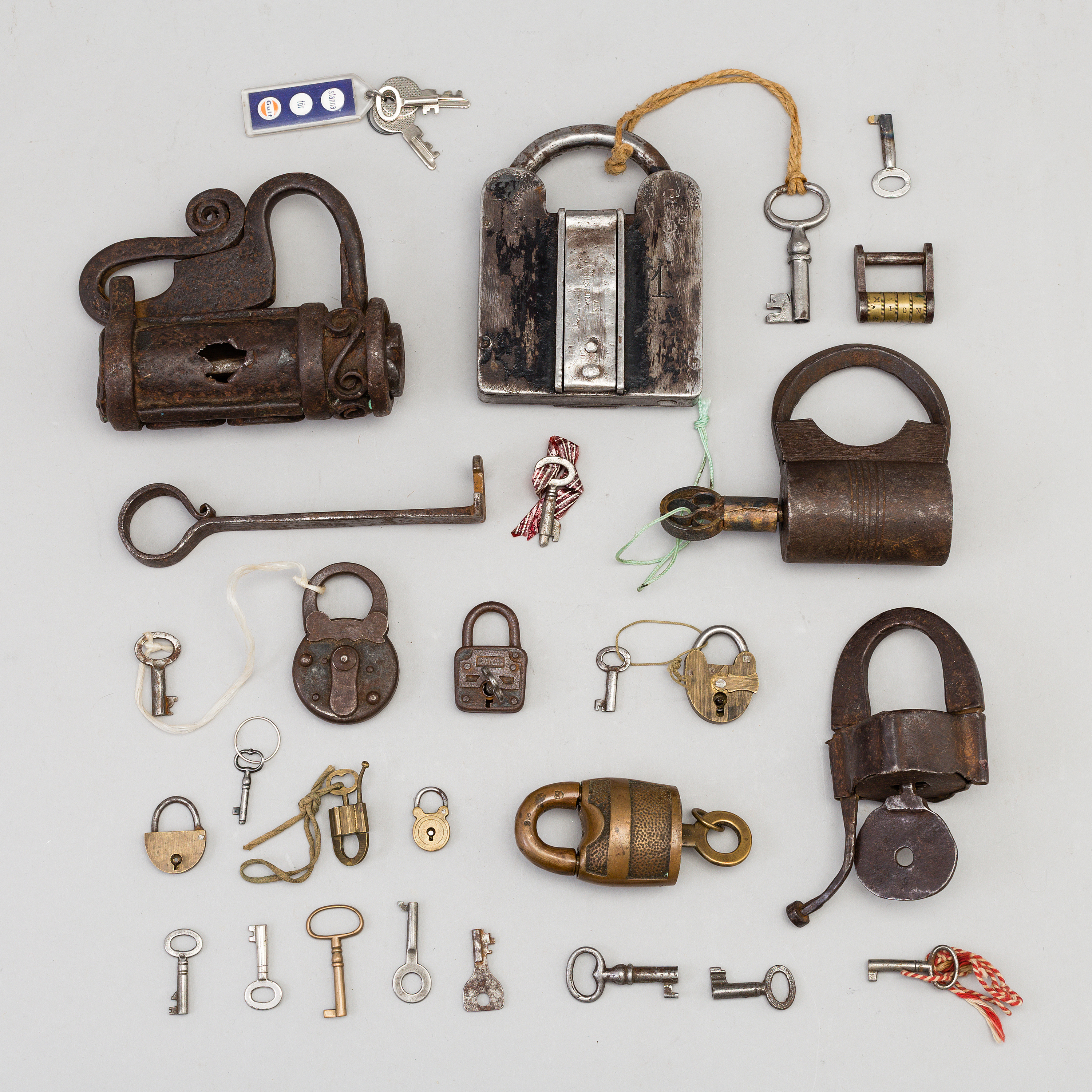 A collection of eleven locks, 18th century and the first half of the ...