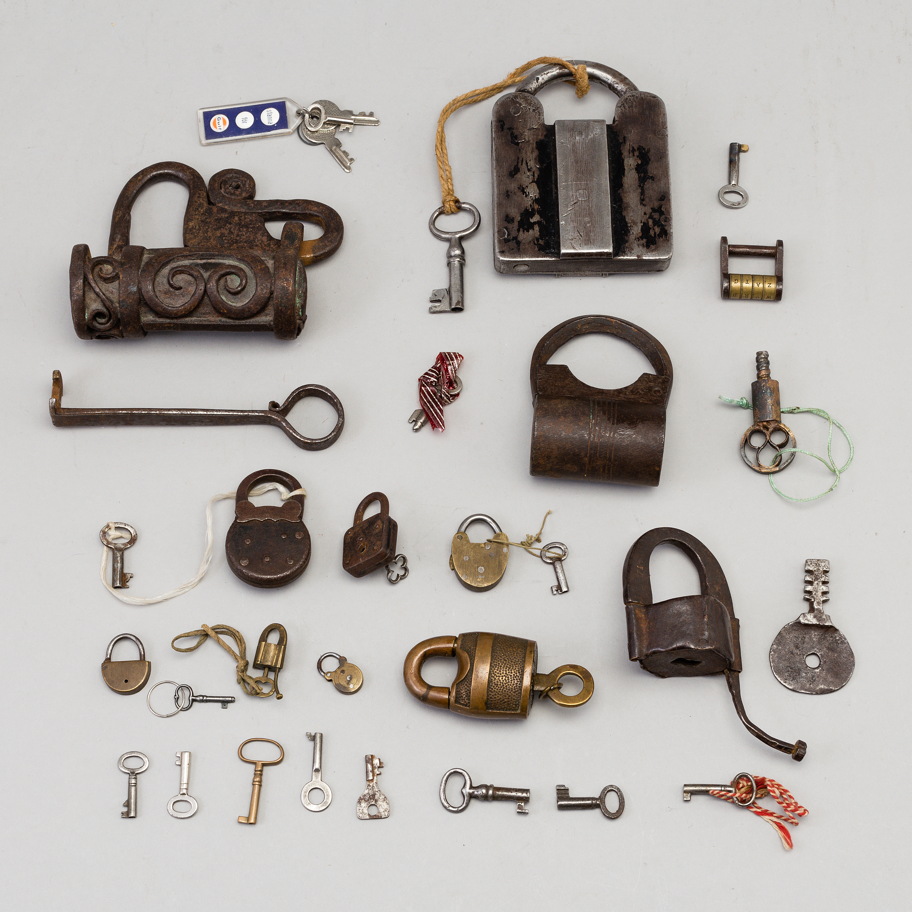 A collection of eleven locks, 18th century and the first half of the ...