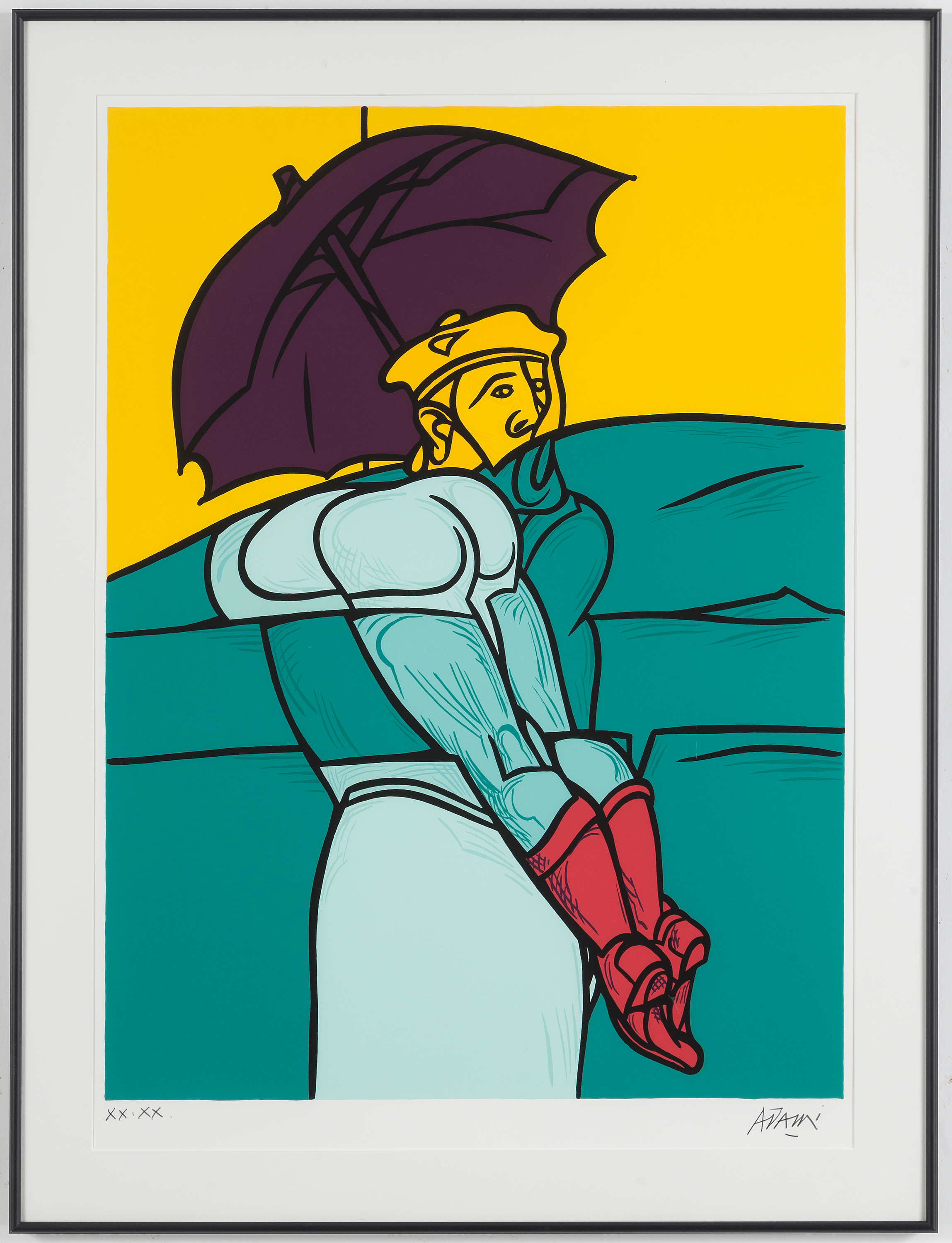 VALERIO ADAMI, lithograph in colours, signed XX/XX. - Bukowskis