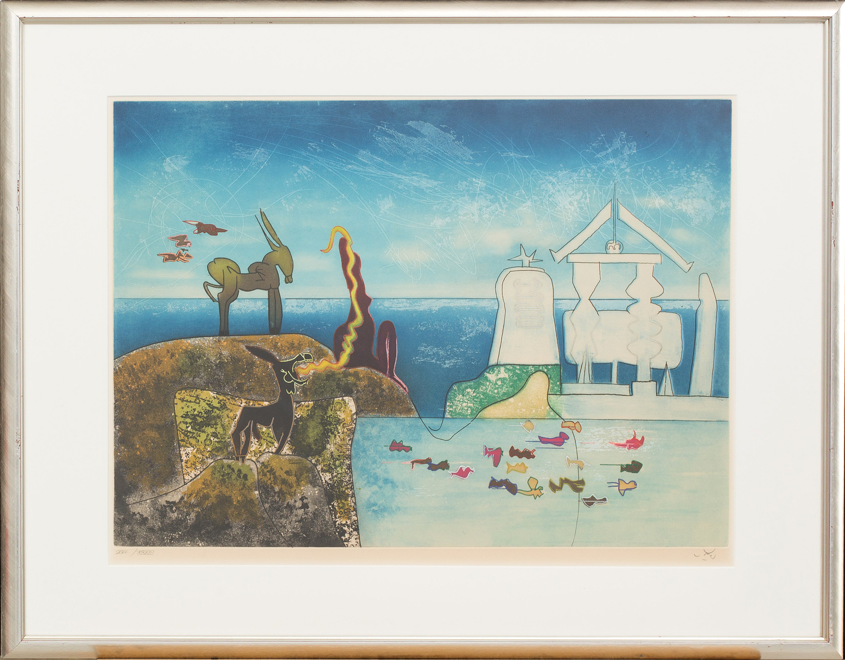 ROBERTO MATTA, aquatint in colours, signed and numbered XXI/XXXIII ...