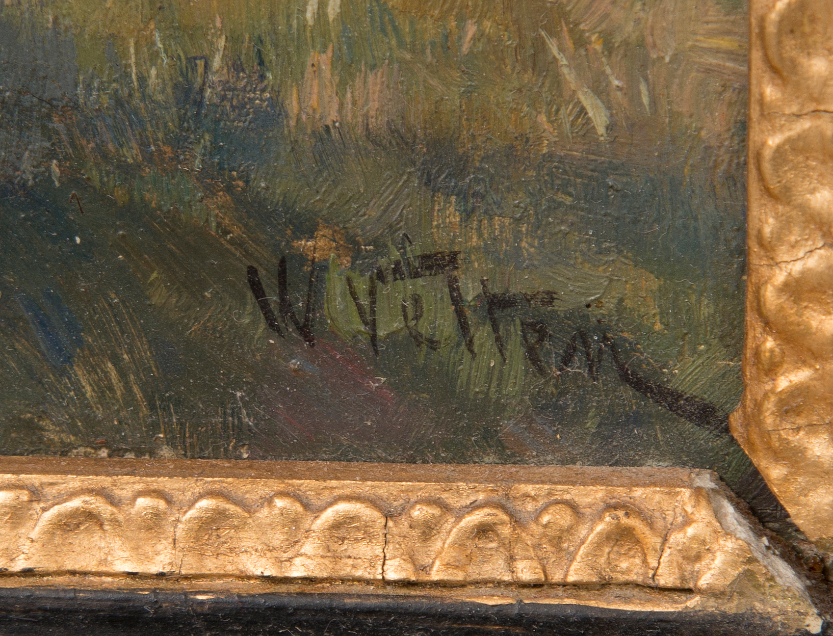 WILHELM VELTEN, olja på pannå, signerad. - Bukowskis