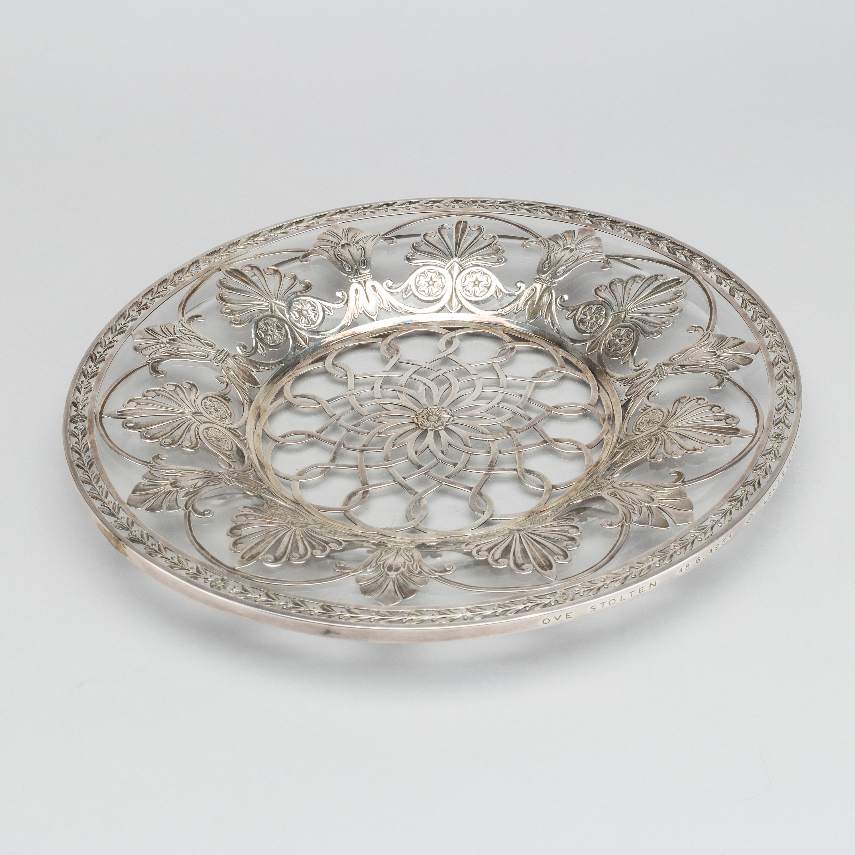 A Swedish 20th century silver and glass dish mark of WA Bohlin ...