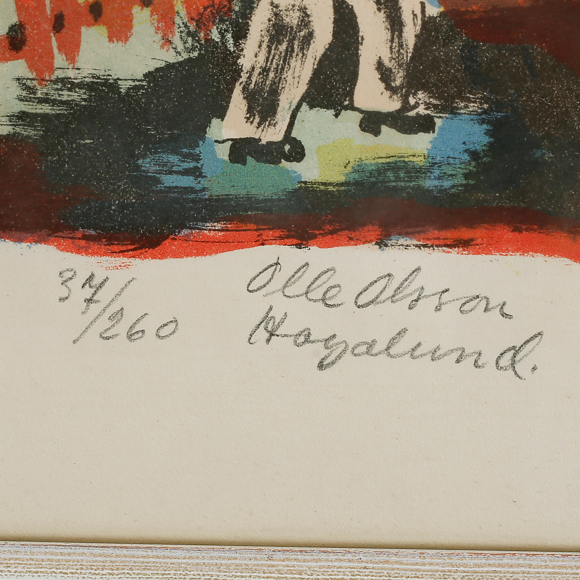 OLLE OLSSON-HAGALUND, färglitografi, numrerad 37/260 och signerad ...