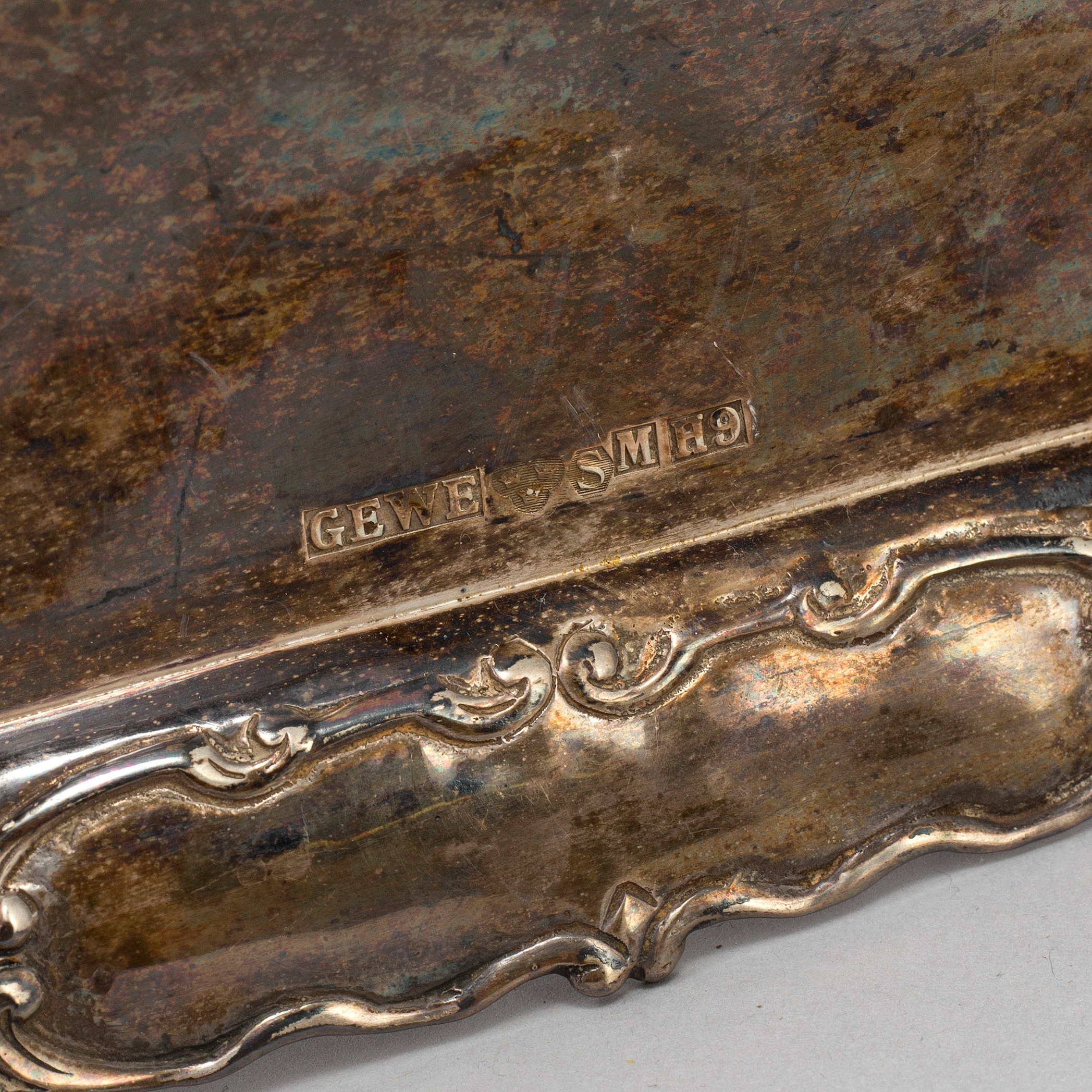 KAFFESERVIS, 3 delar, silver, rokokostil, med svenska importstämplar ...