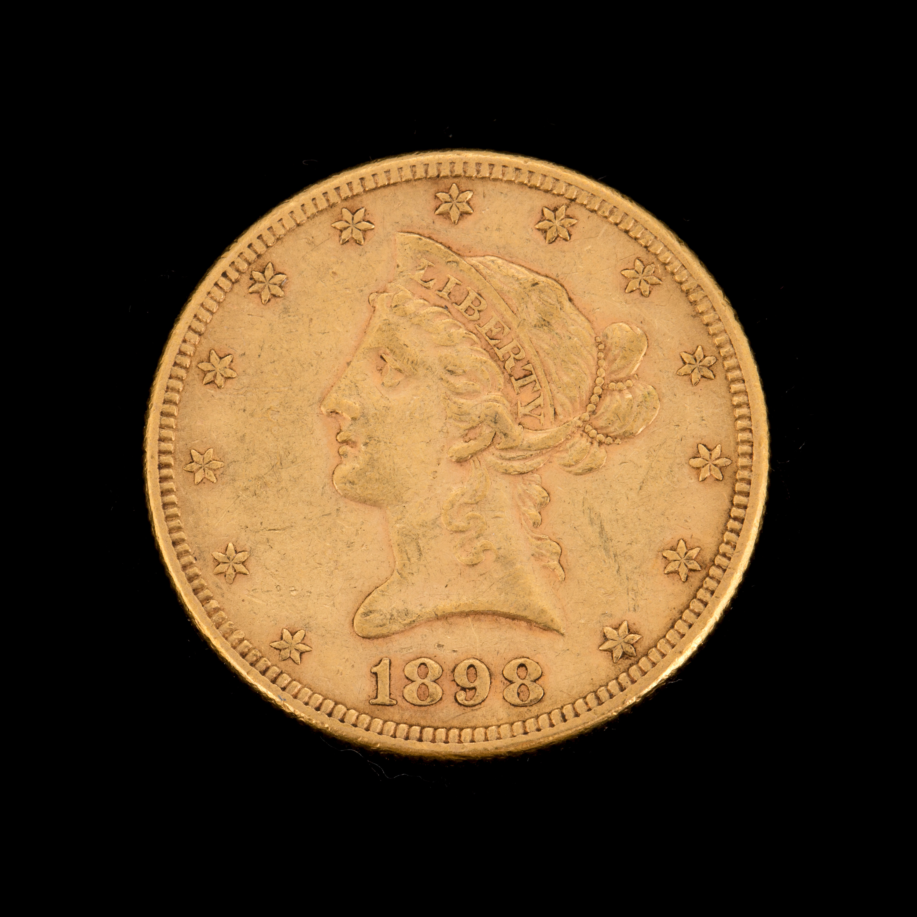 TEN DOLLARS GOLD COIN from 1898. Weight ca 17 grams. - Bukowskis