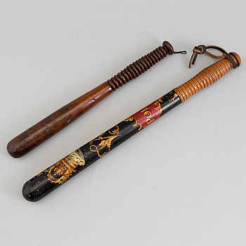 Two truncheos, one English, 19/20th century. - Bukowskis