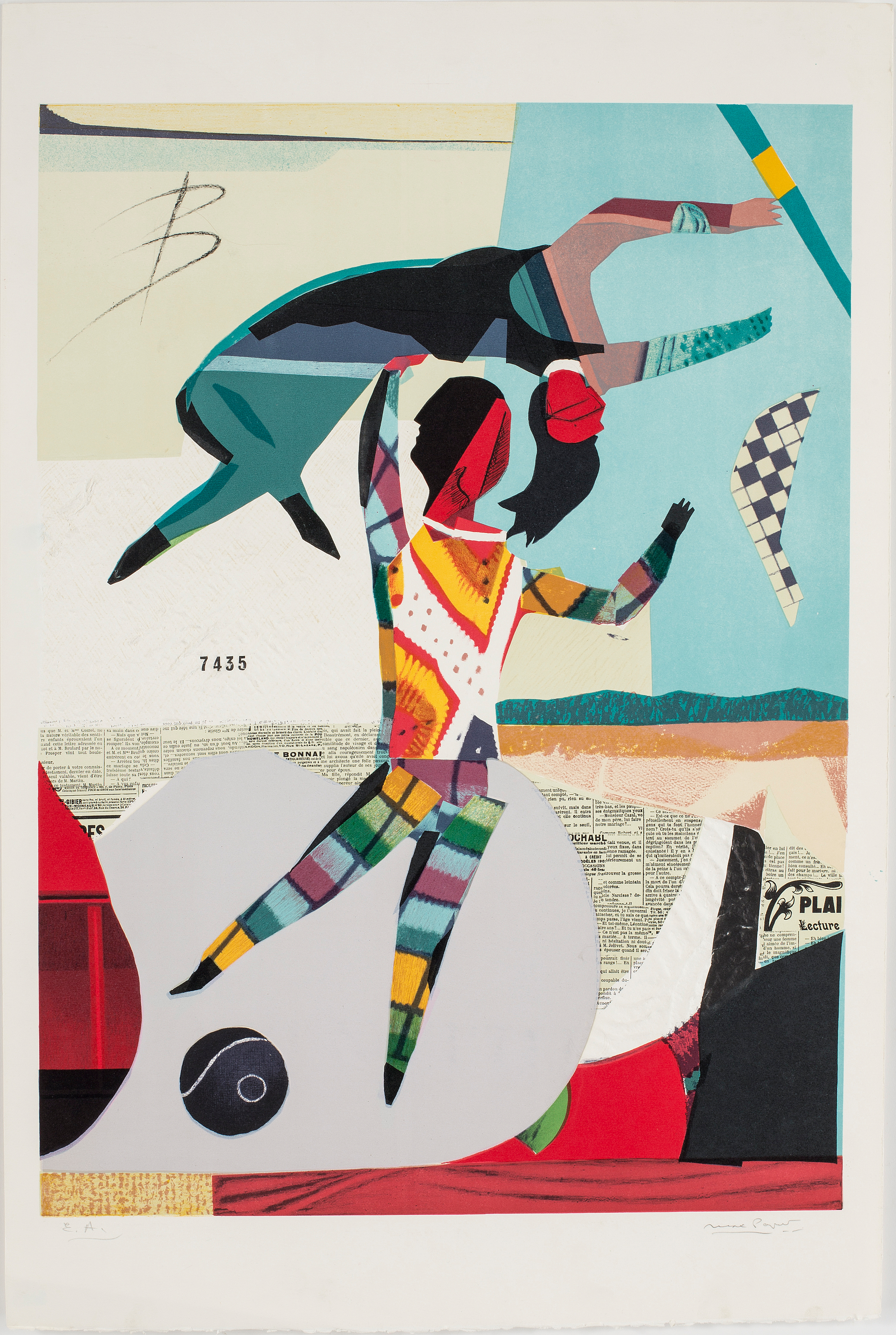 MAX PAPART, etsning carborundum med collage, signerad. Épreuve d ...