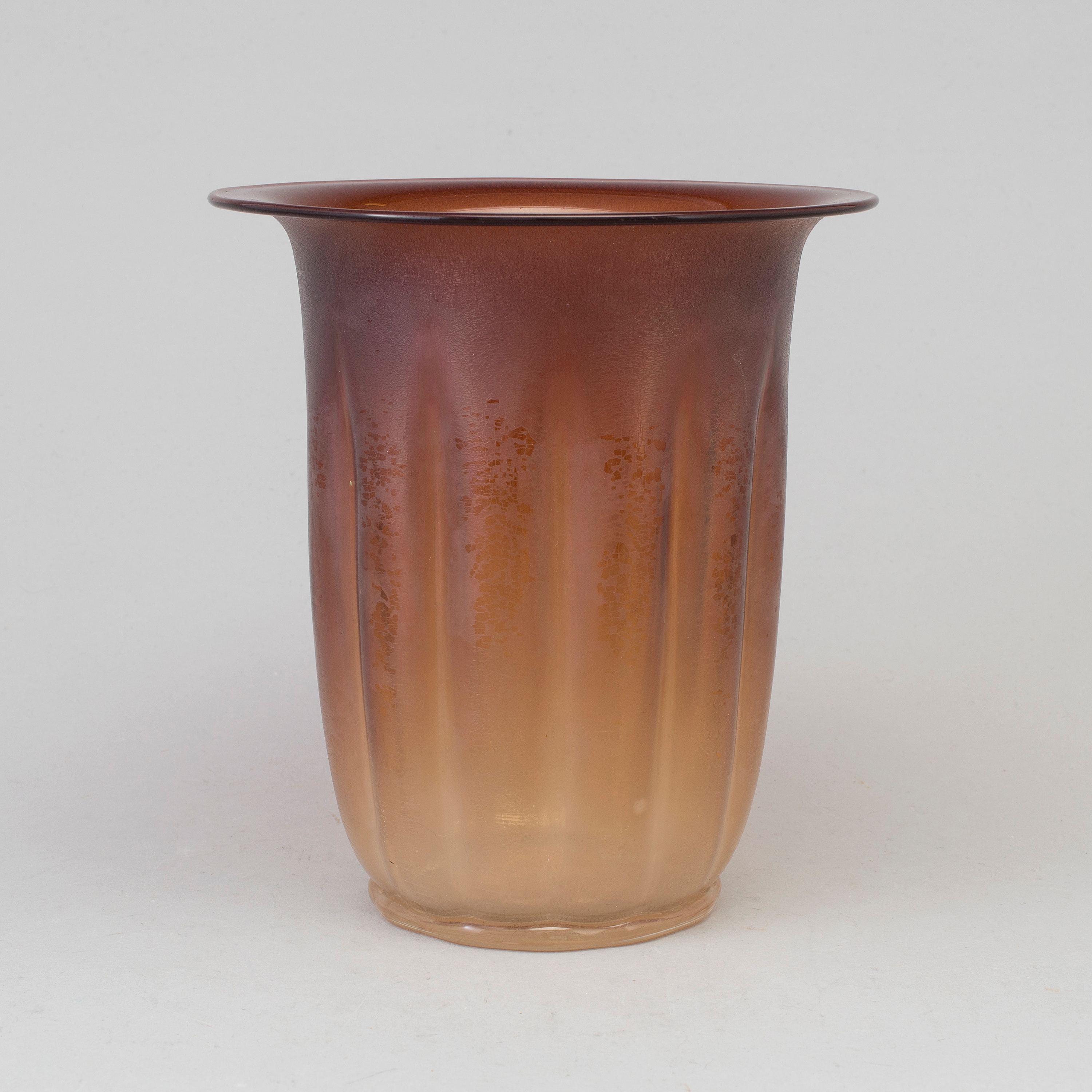 An Andries Dirk Copier amber coloured tin craquelé glass vase, Leerdam ...