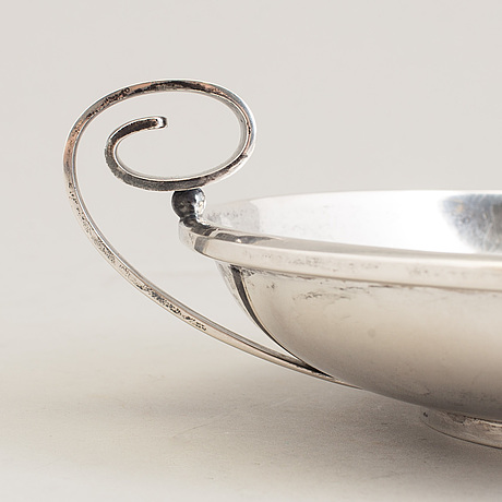 A silver plate by Fritz S Heimburger, Copenhagen 1943. Weight circa 225 ...