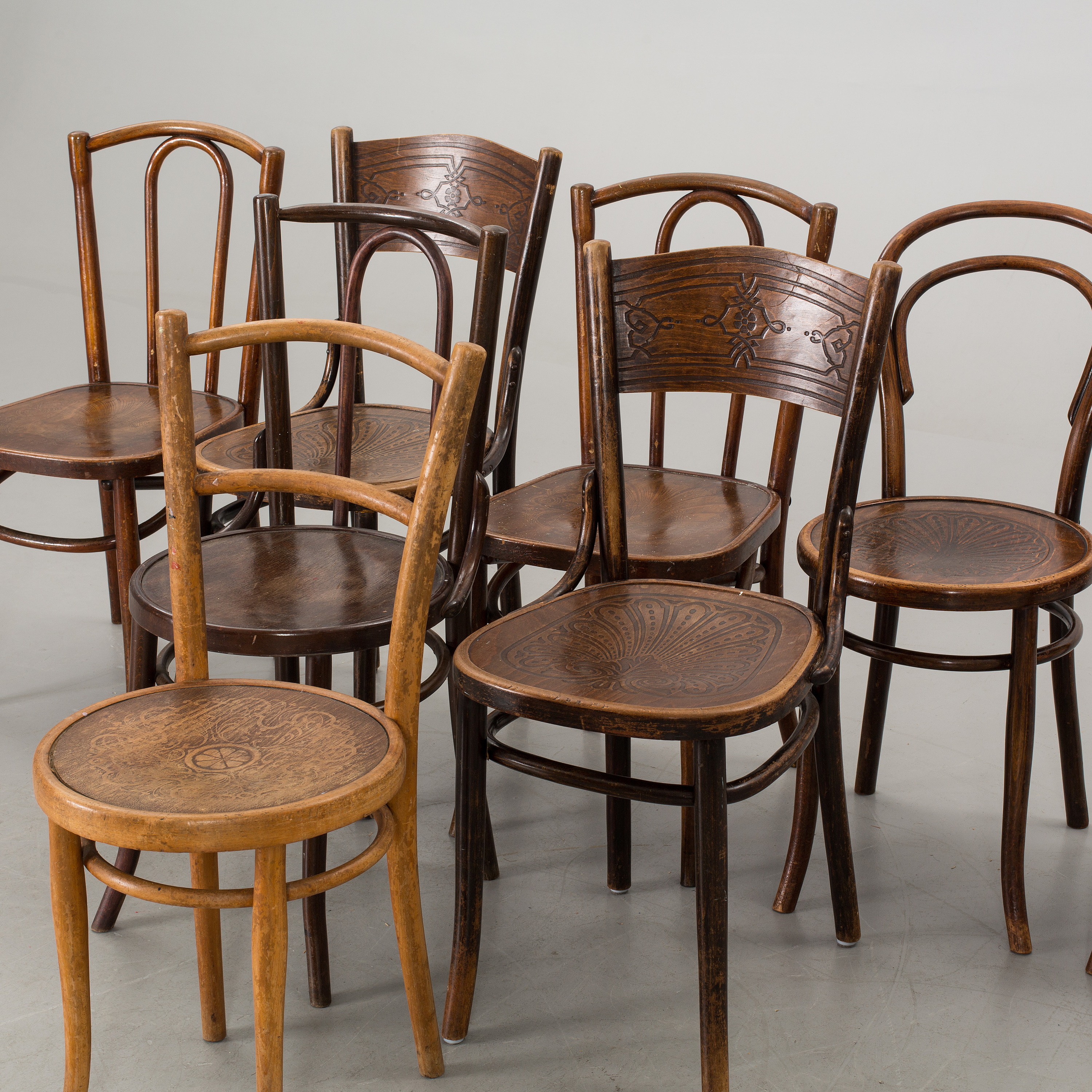 STOLAR, 8 st olika, Thonettyp, bl.a. Mundus och Luterma, 1900-tal ...