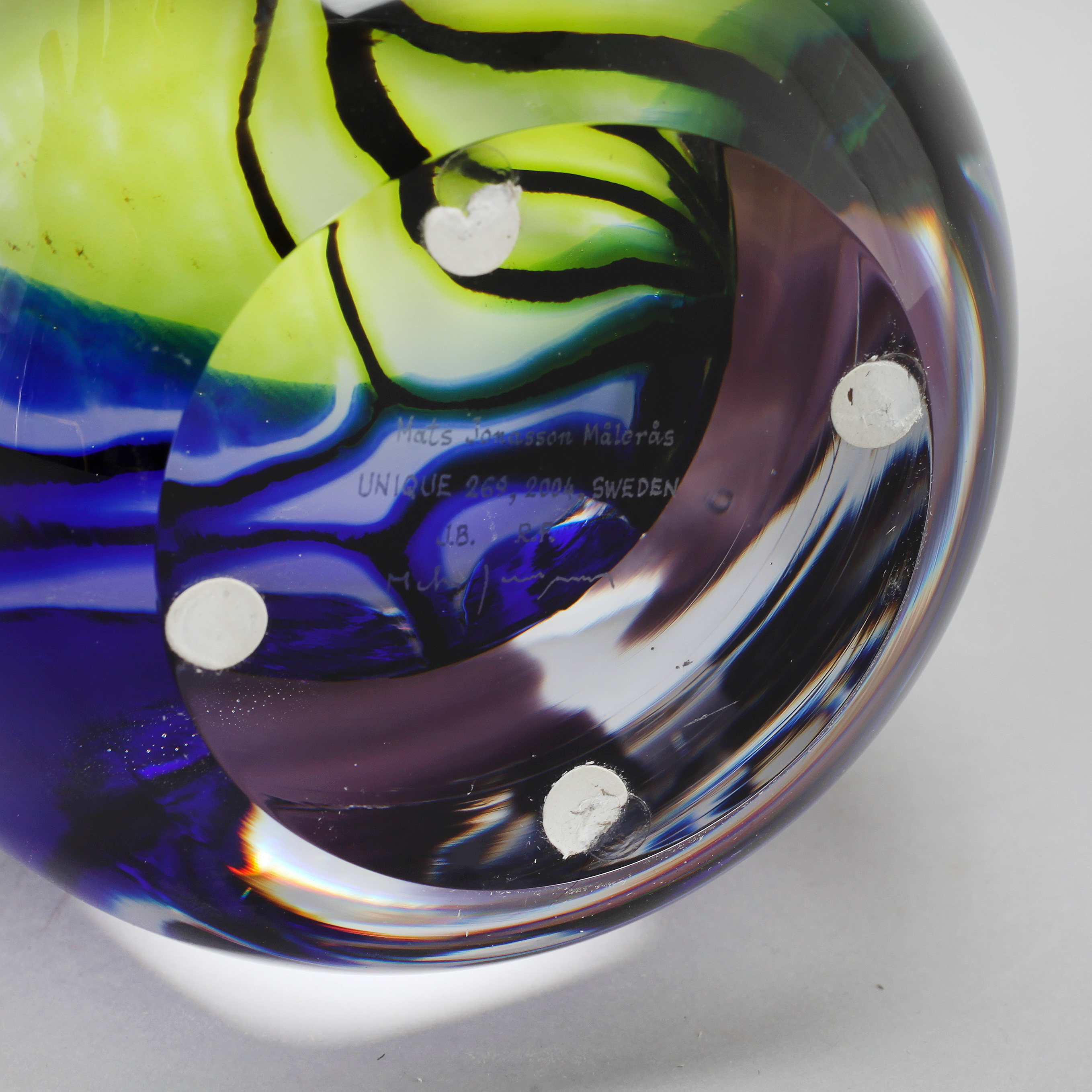 MATS JONASSON, vas, glas, unik, Målerås, signerad. - Bukowskis