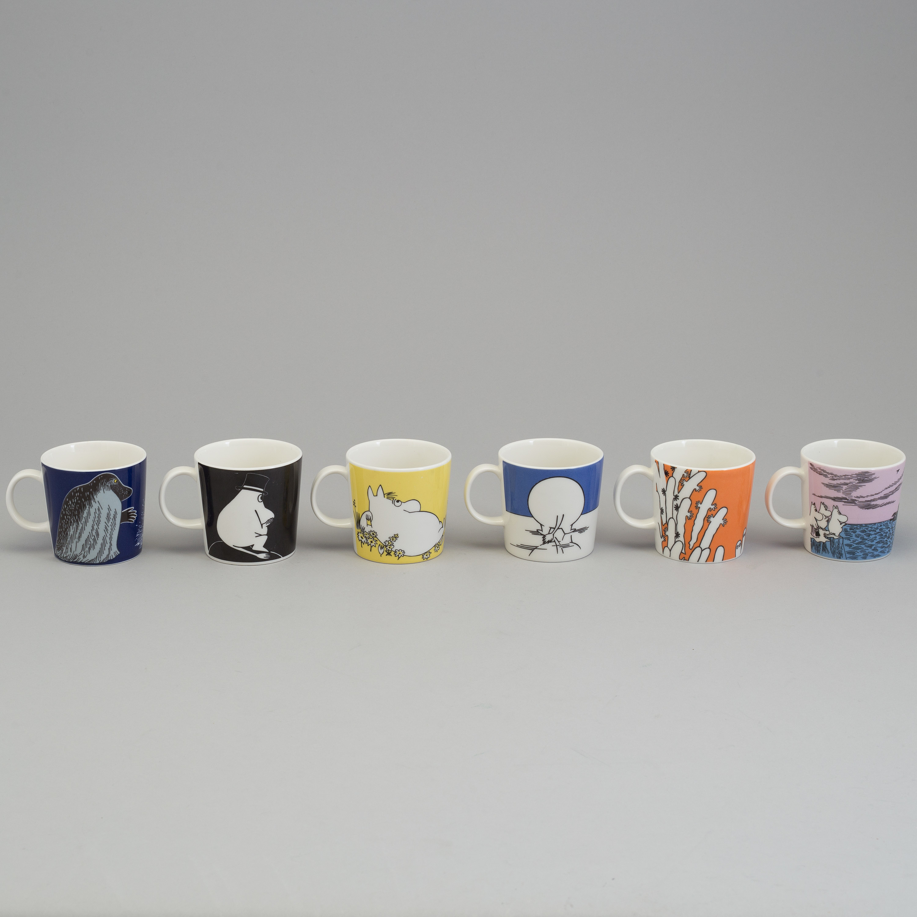 MUMINMUGGAR, 6 st, porslin, Moomin Characters, Arabia, 2000-tal ...