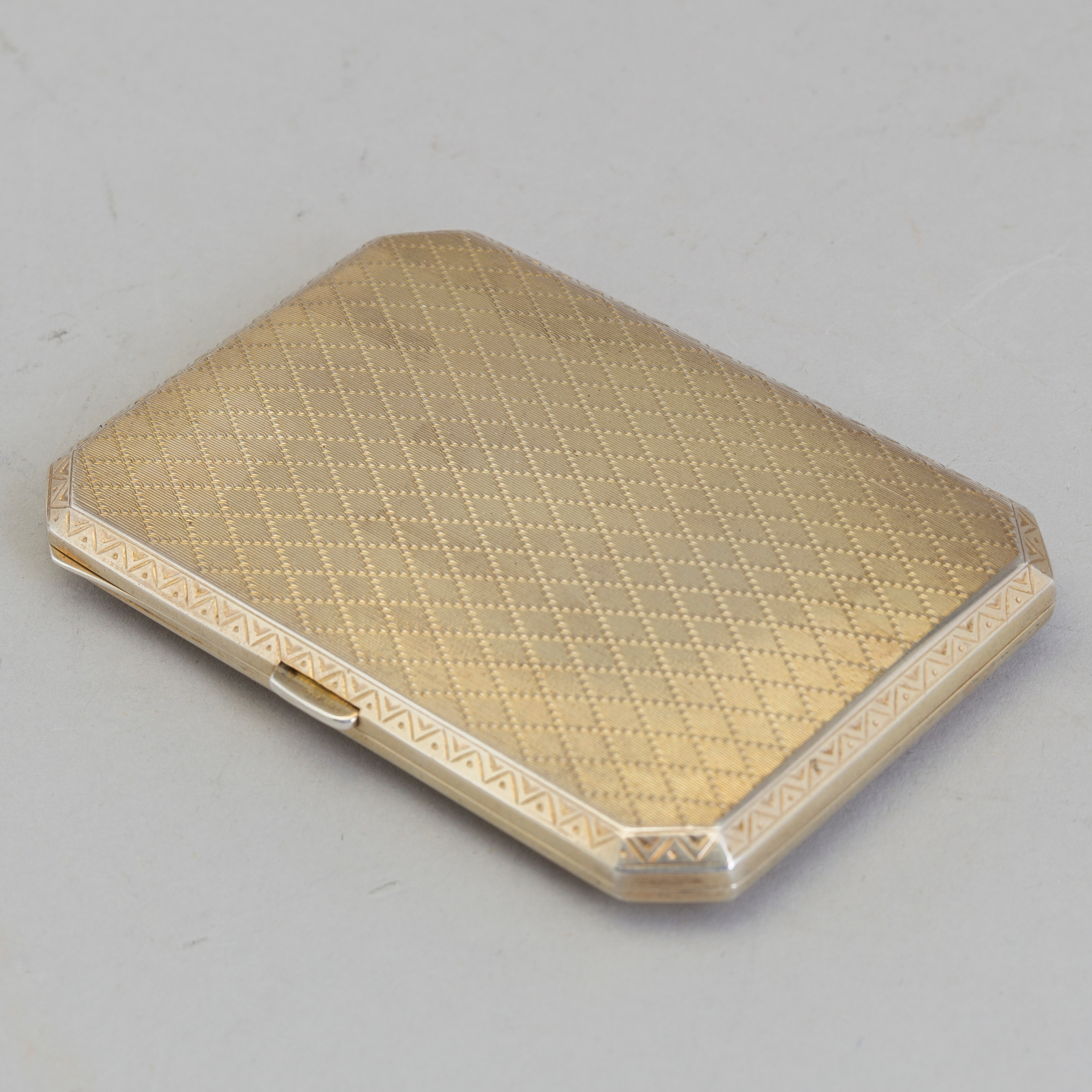 A sterling silver, guilloché enamel cigarette case, import hallmarks ...