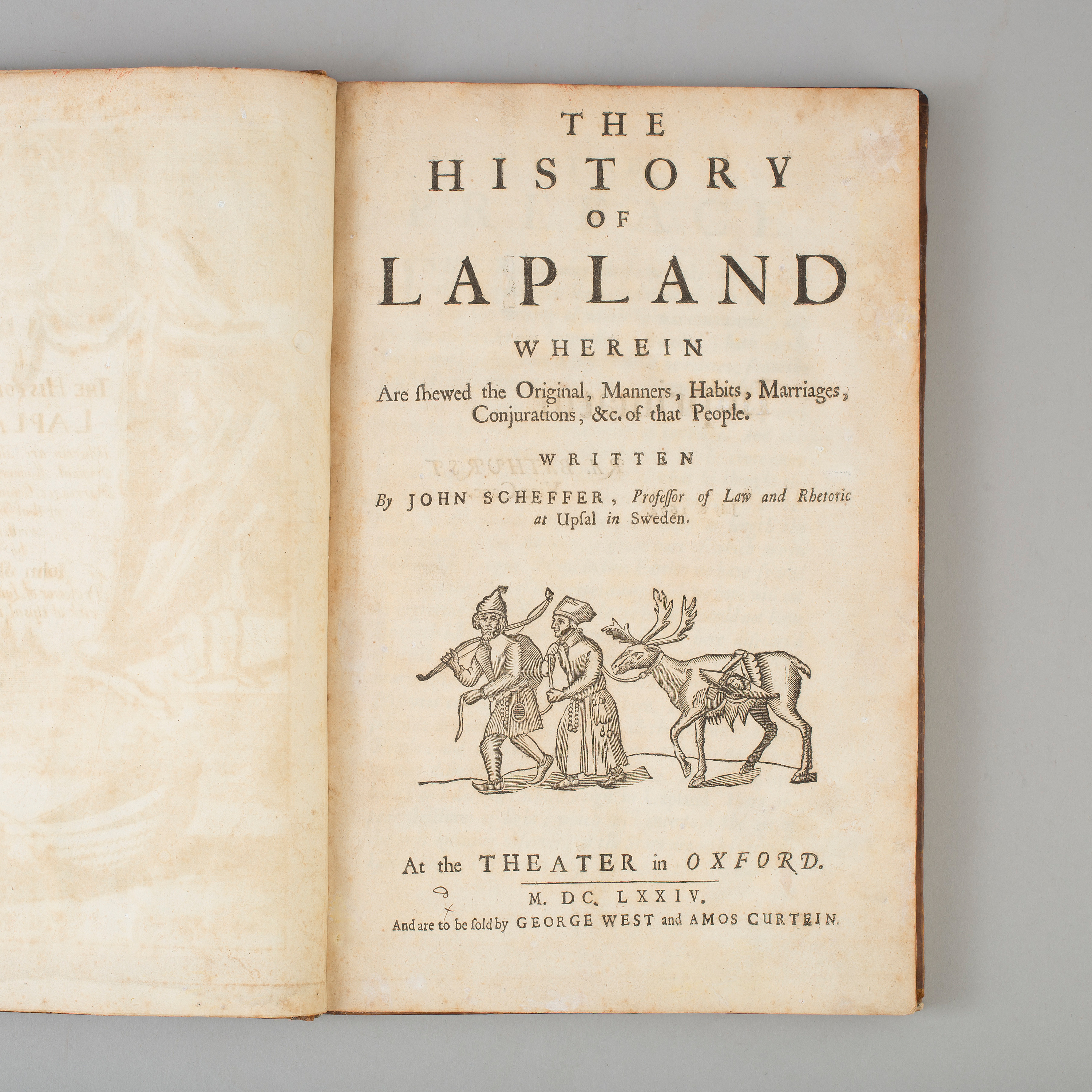 BOK, Johannes Schefferus, Beskrivning av Lappland tryckt Oxford 1674 ...