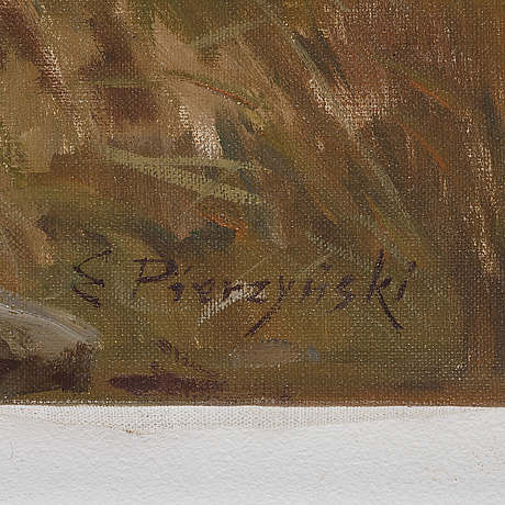 EDWARD PIERZYNSKI, Oil on canvas, signed. - Bukowskis
