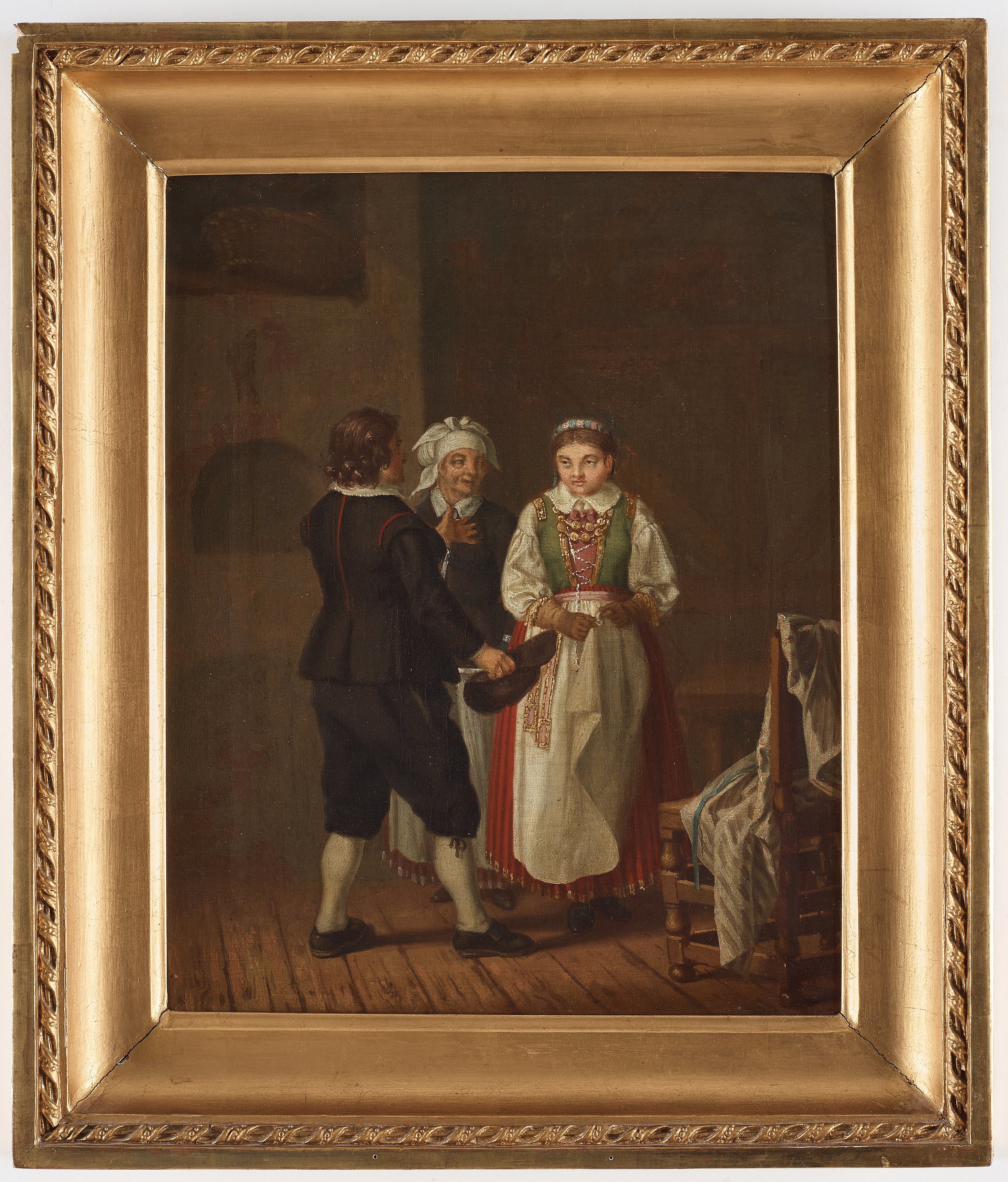 Pehr Hilleström, "En Skånsk bonde, tvenne Qvinnor". - Bukowskis