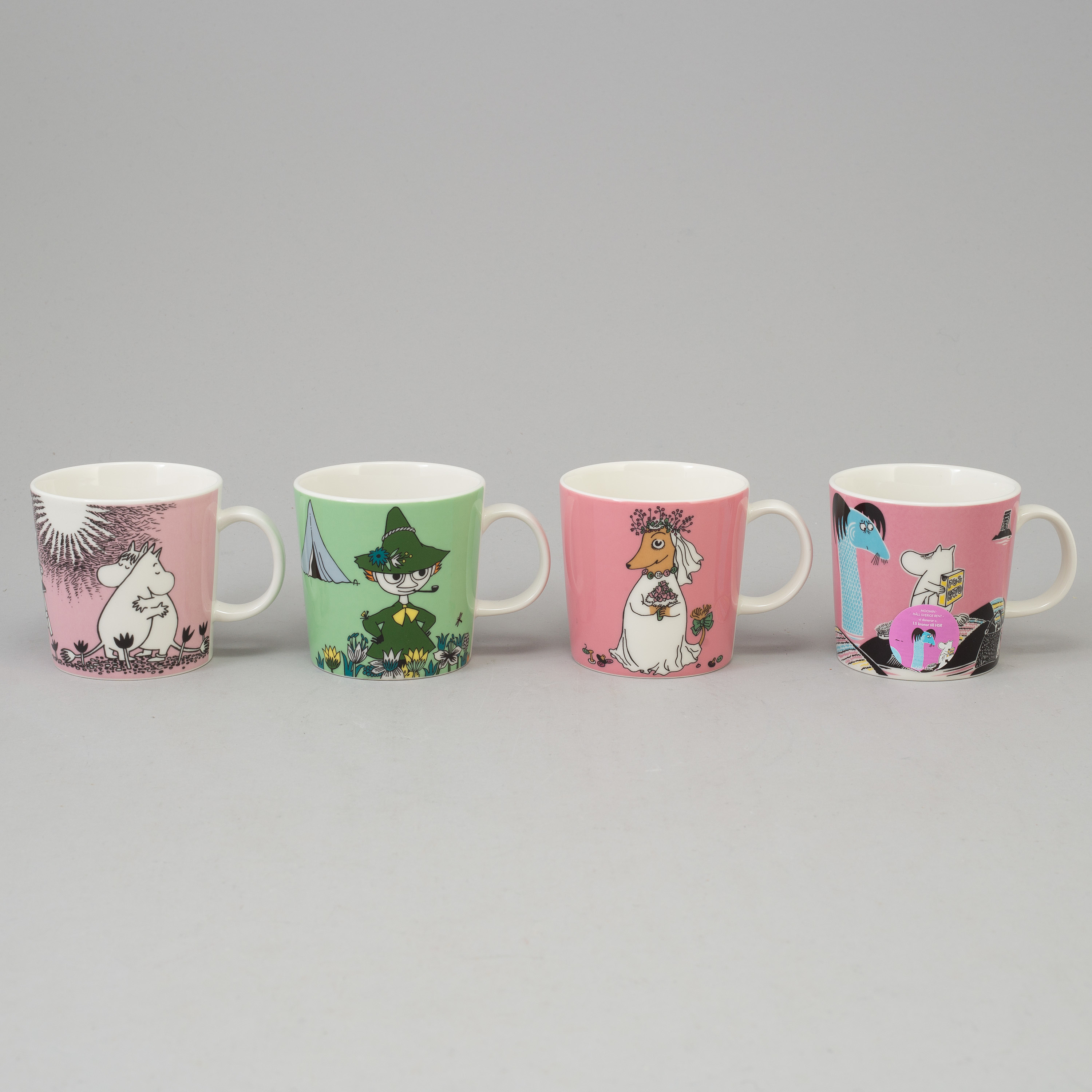 MUMINMUGGAR, 15 st, porslin, Moomin Characters, Arabia, Finland, 1996 ...