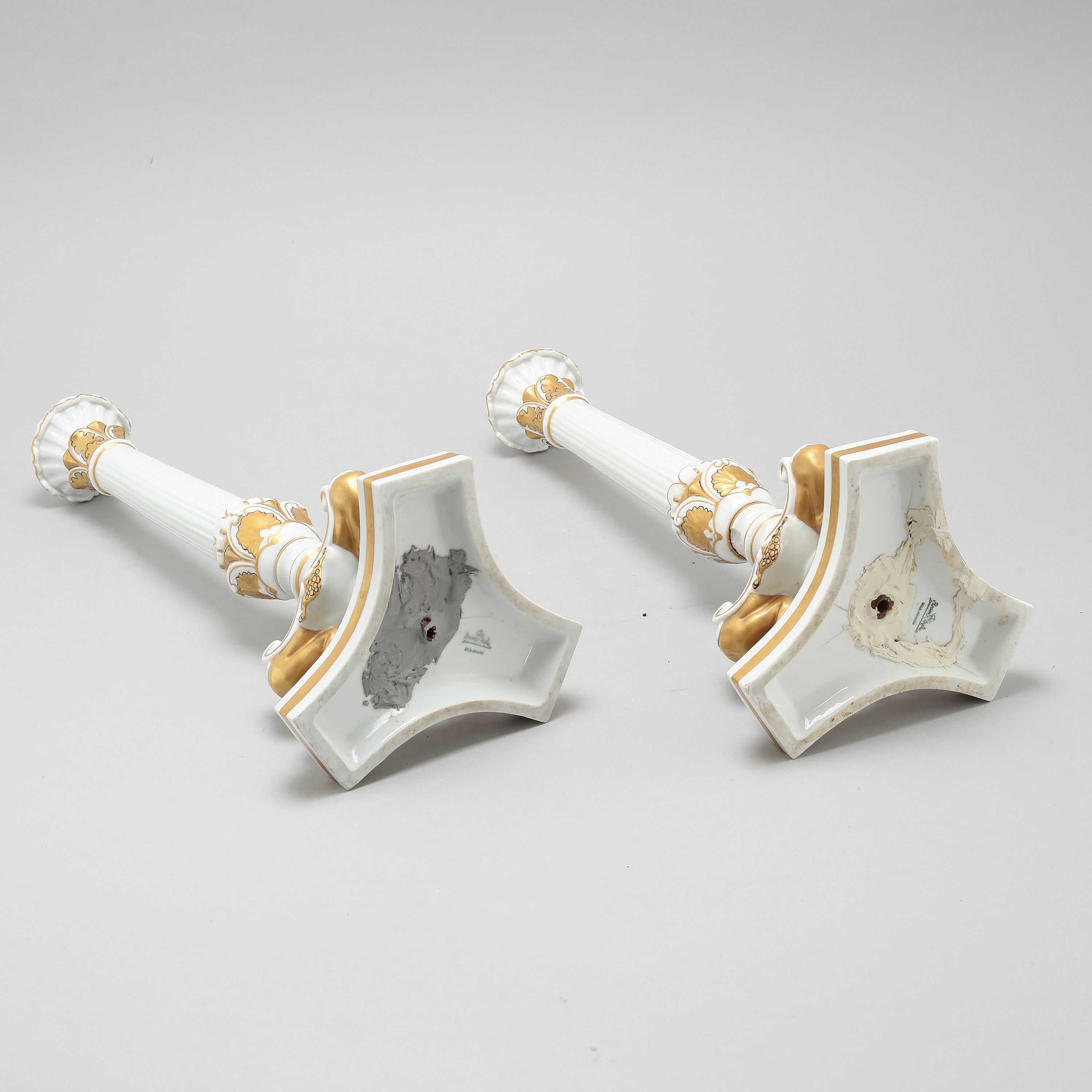 A pair of mid 20th century porcelain candlesticks from Rosenthal ...