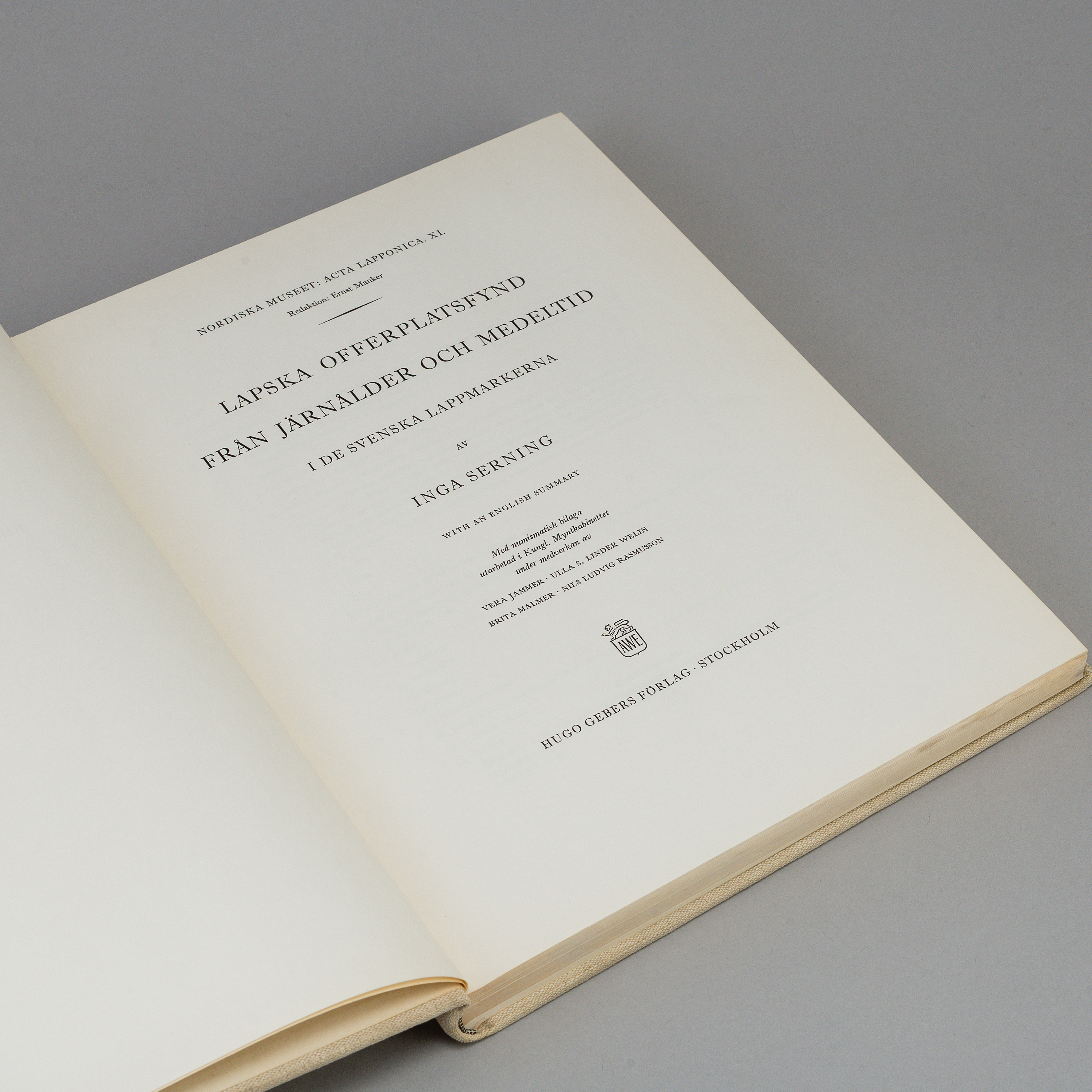 BOOKS, Lapponica, 3 vol (Acta Lapponica), Stockholm. - Bukowskis