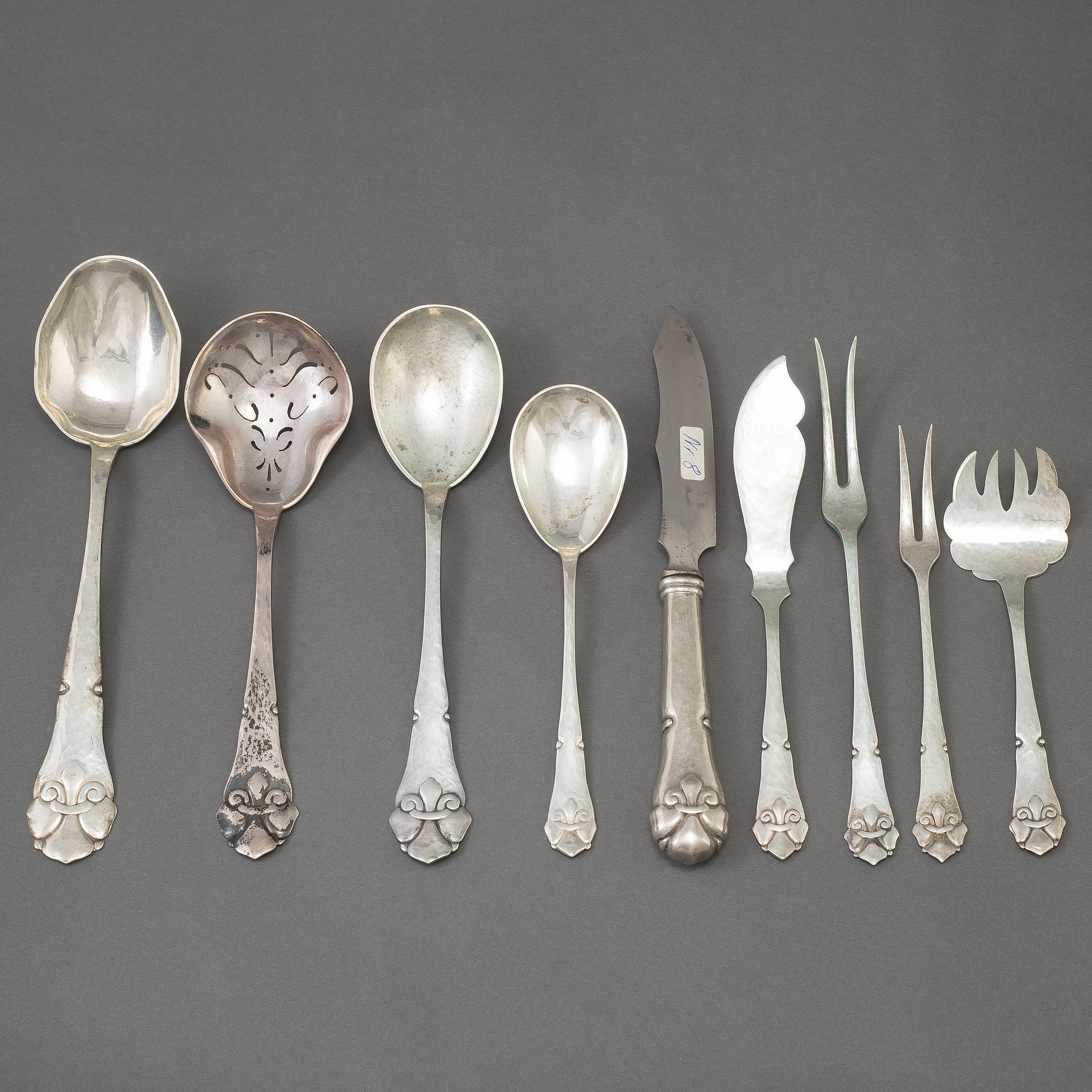 134 pieces of silver cutlery, Christian F Heise, Denmark 1920. Weight ...