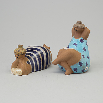 Two Lisa Larson stoneware figurines. For Gustavsberg. - Bukowskis