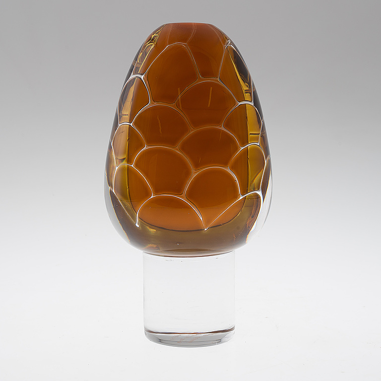 OLLE ALBERIUS, a glass vase/sculpture form Orrefors, signed, 1973 ...