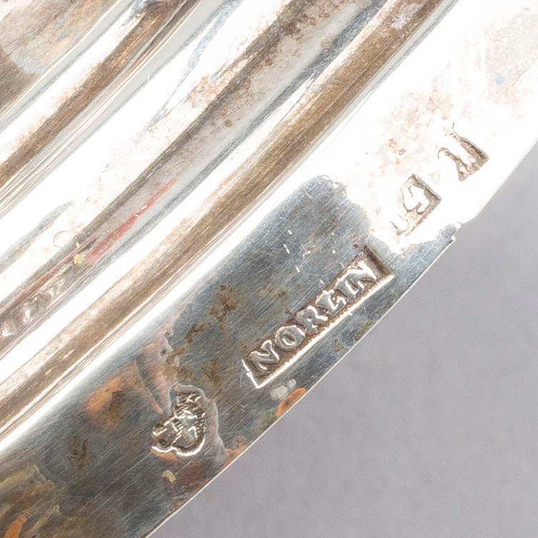 CARL PETTER NORLIN, LJUSSTAKAR, ett par, silver, 1839. Vikt ca 238 gram ...